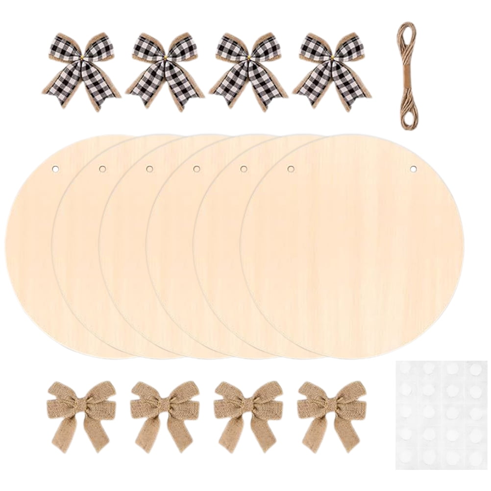HOMEMAXS Wood Chips DIY Welcome Craft Cutout Round Painting Cutouts ...
