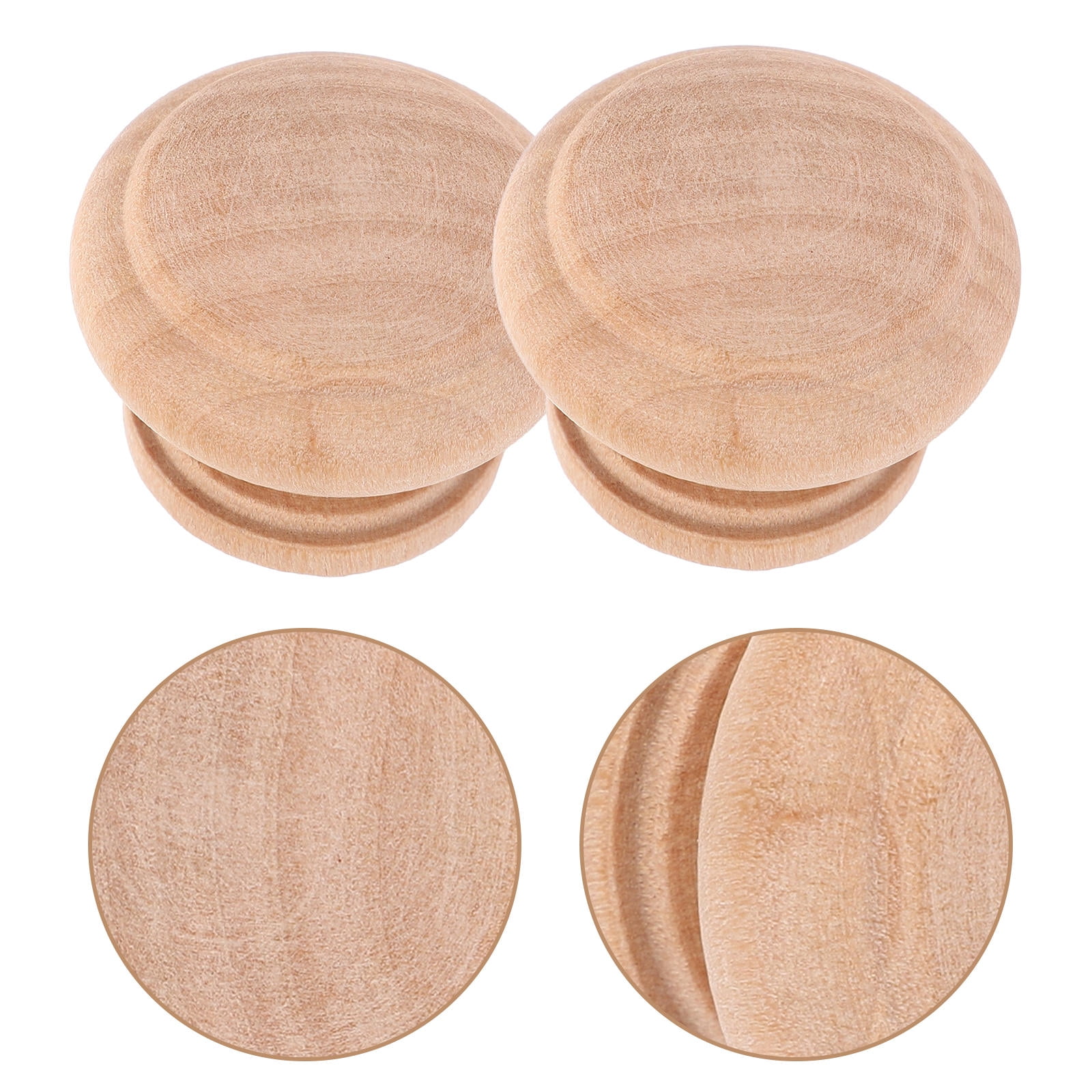 Wood Circular Drawer Pull Handles for Home Use Light Yellow Wood ...