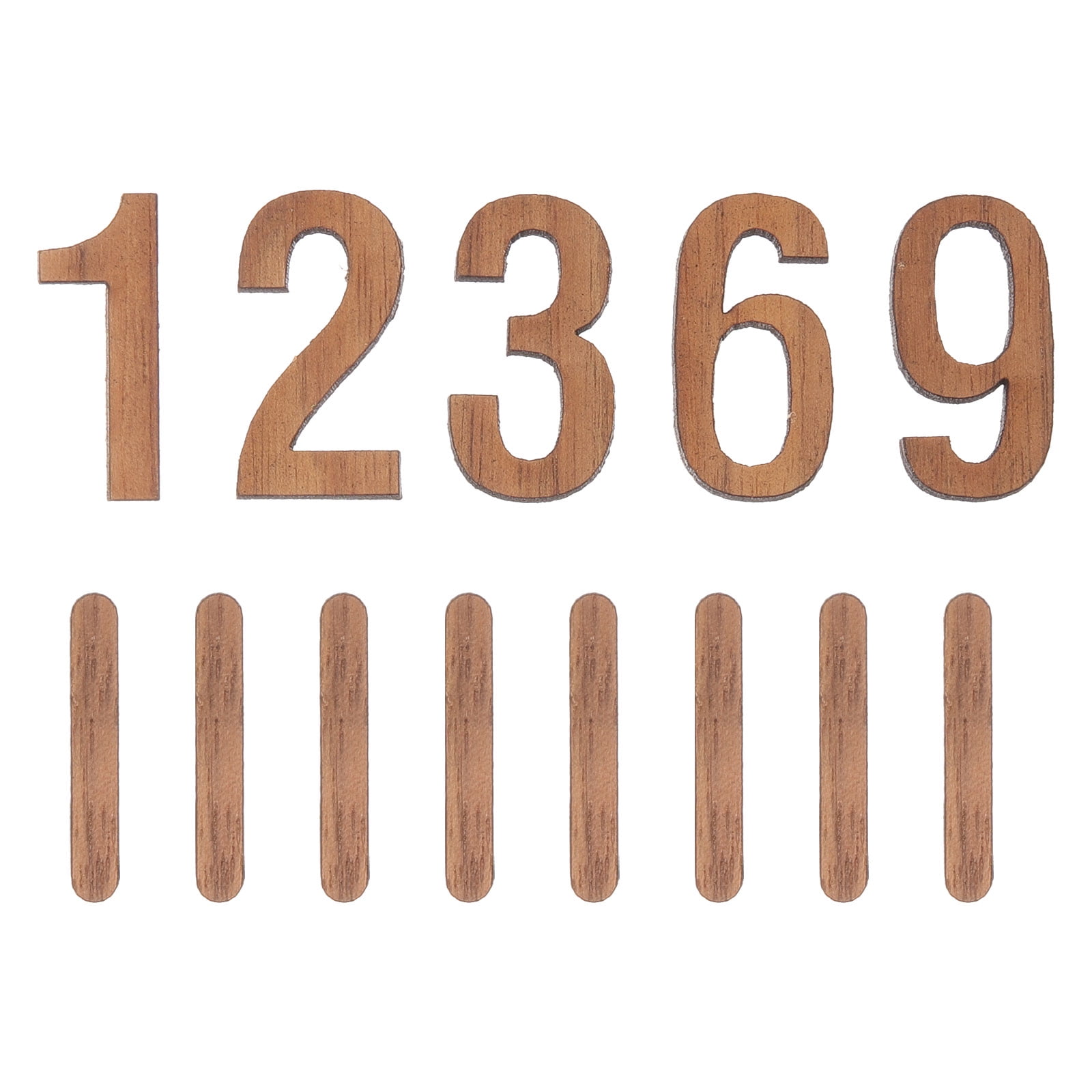 HOMEMAXS Wood Clock Numbers Kit for DIY Use Light Brown Simple Design ...