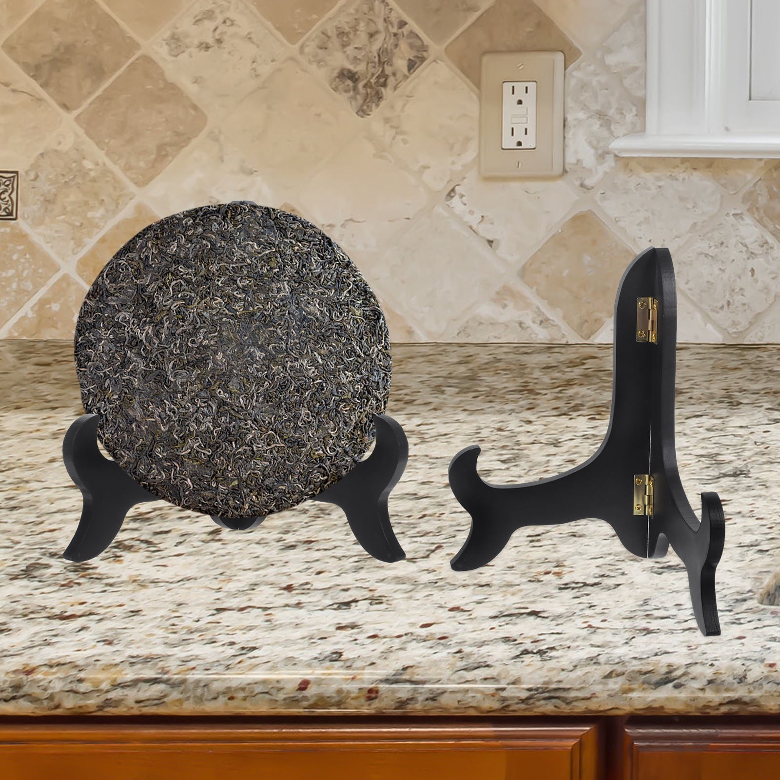 Wood Display Stand for Storage Black Multi Functional Picture Frame ...