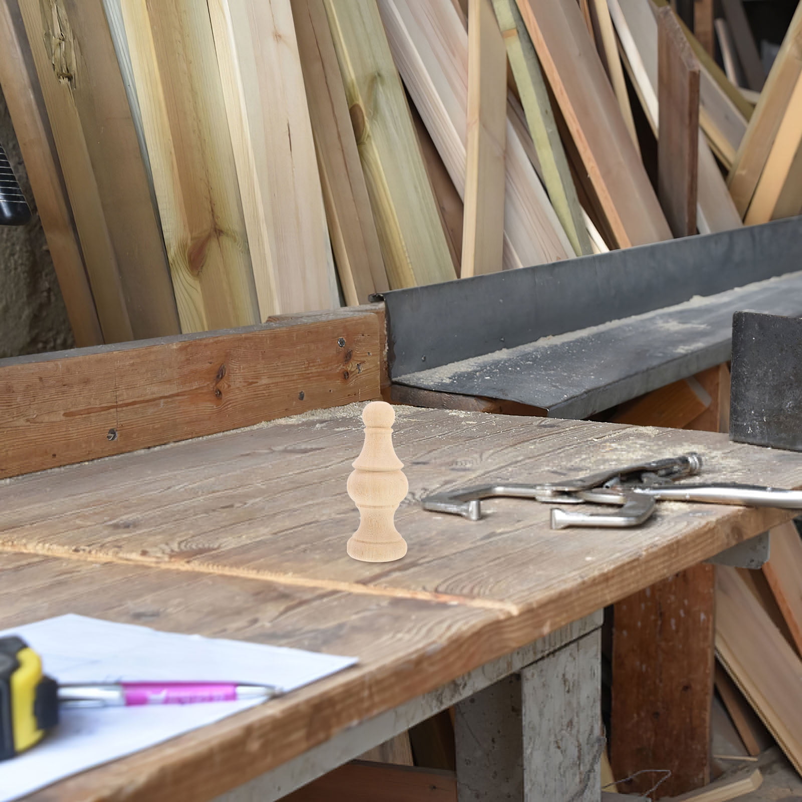 HOMEMAXS Wood Finials for DIY Crafts and Home Decor Unfinished Wooden ...