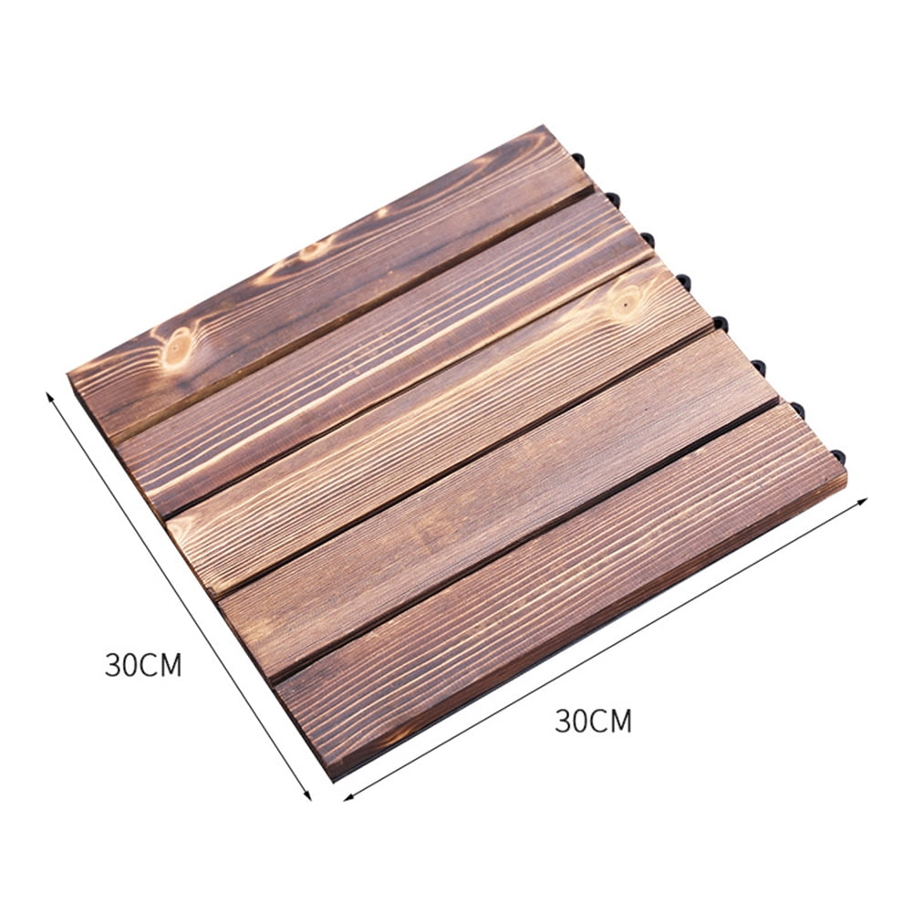 HOMEMAXS Wood Patio Paver Interlocking Flooring Tile Interlocking Deck ...