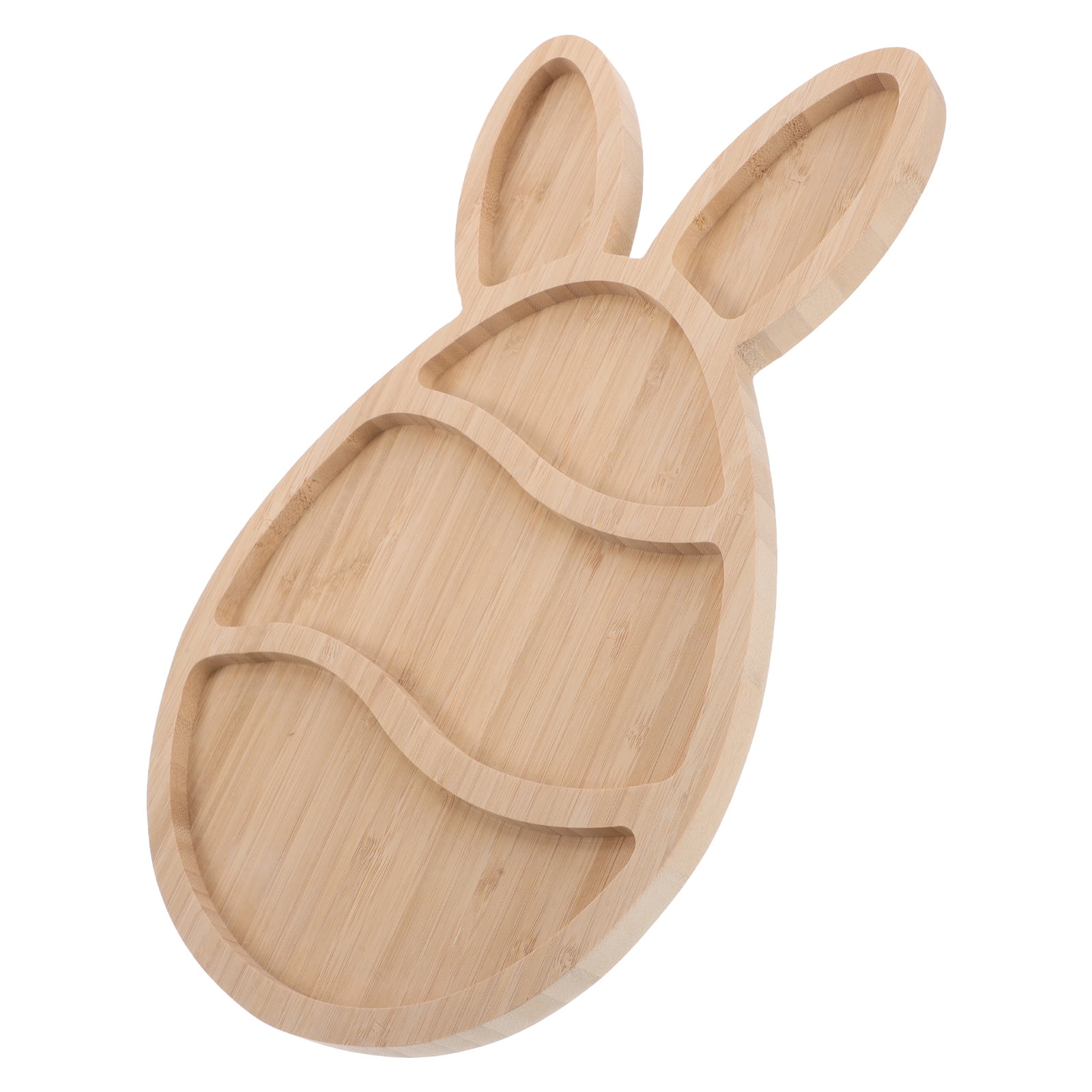 HOMEMAXS Wooden Candy Platters Bunny Serving Trays Divided Charcuterie ...