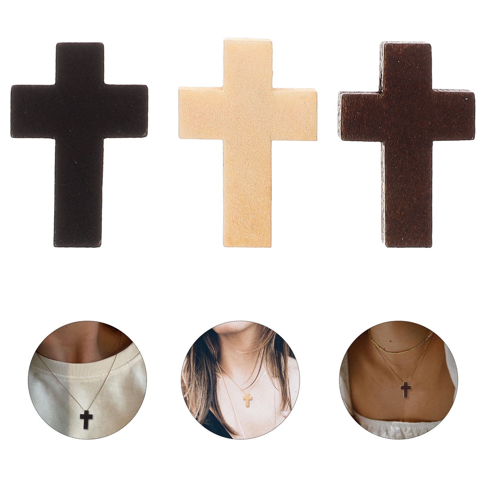 HOMEMAXS Wooden Cross Charms for Jewelry Making Lightweight and Durable ...