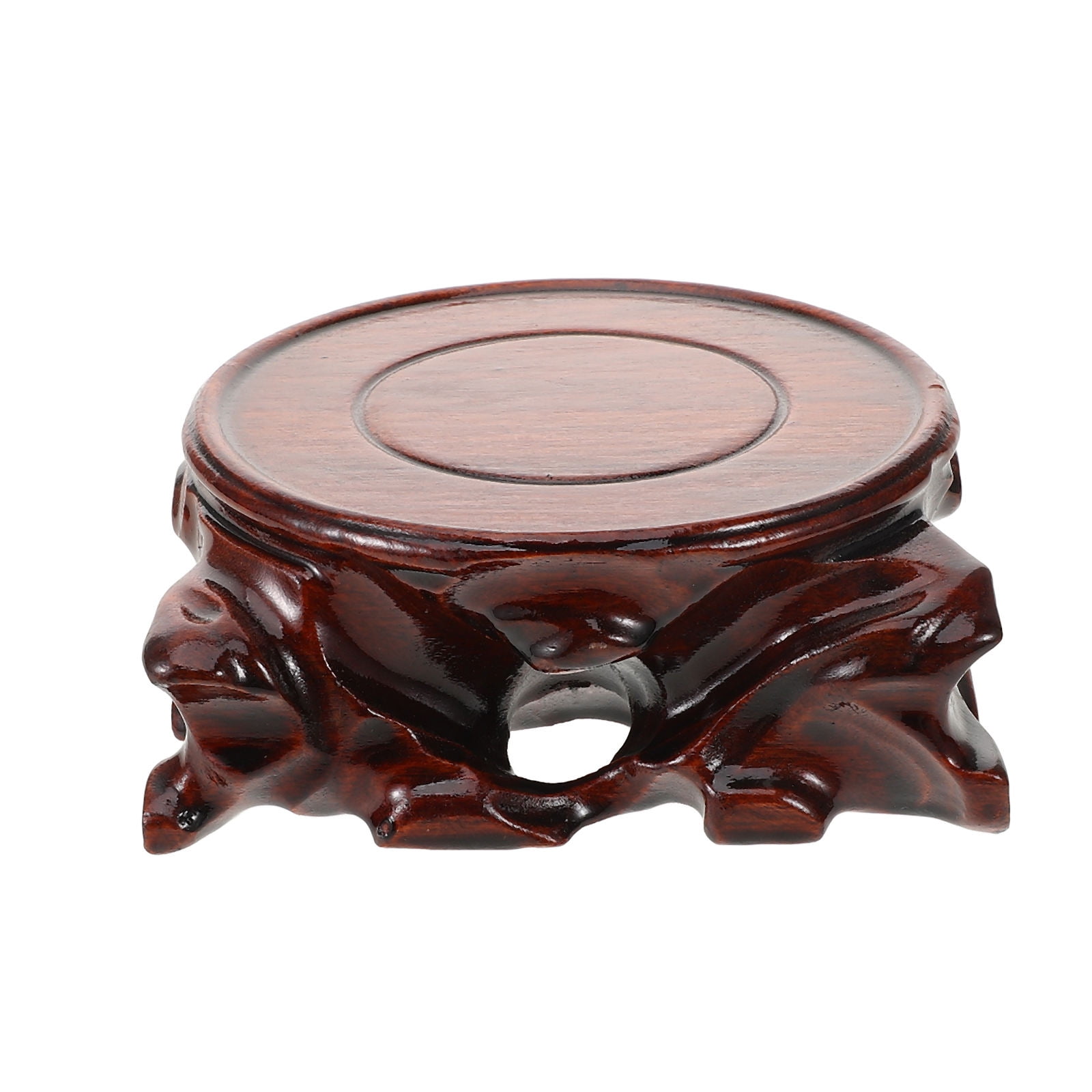 HOMEMAXS Wooden Display Stand for Elegant Decor Coffee Color Wood Base ...