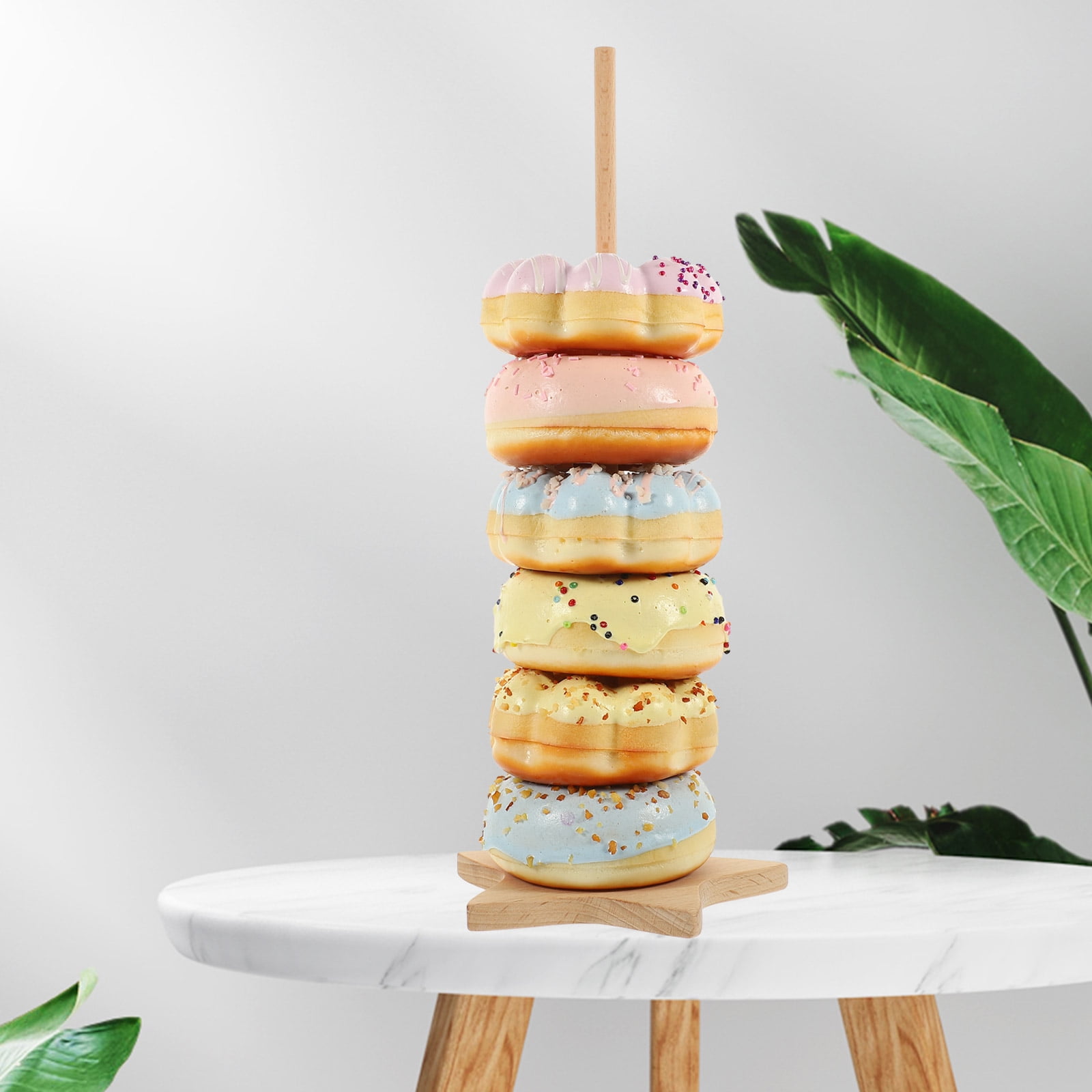 HOMEMAXS Wooden Donut Rack Beige Color for Home Sturdy and with Smooth ...