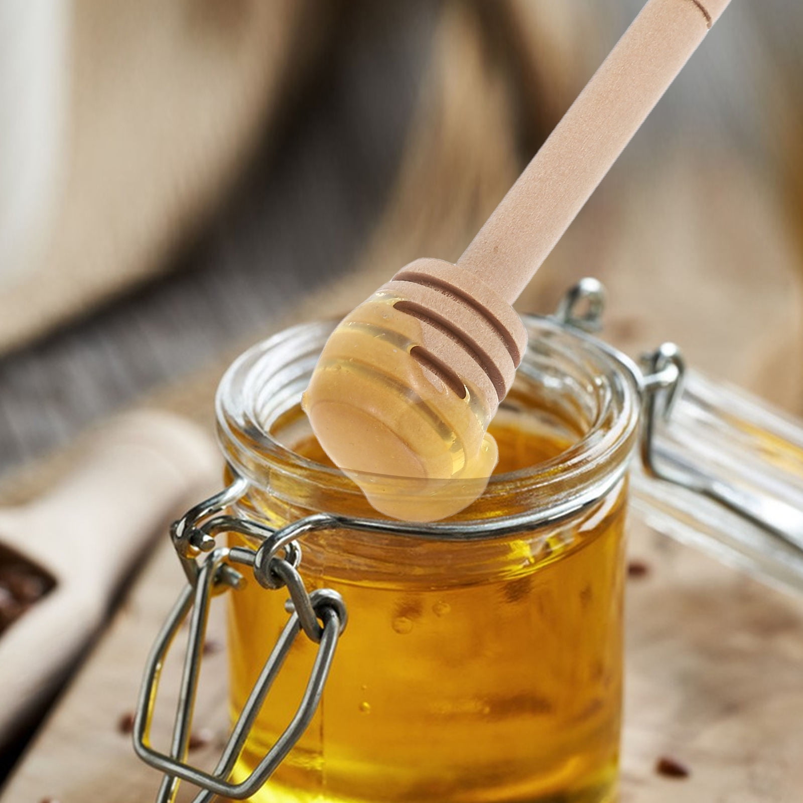 HOMEMAXS Wooden Honey Mixing Stirrer Honey Dippers Sticks Honeycomb Stick Honey Spoon For Honey ...