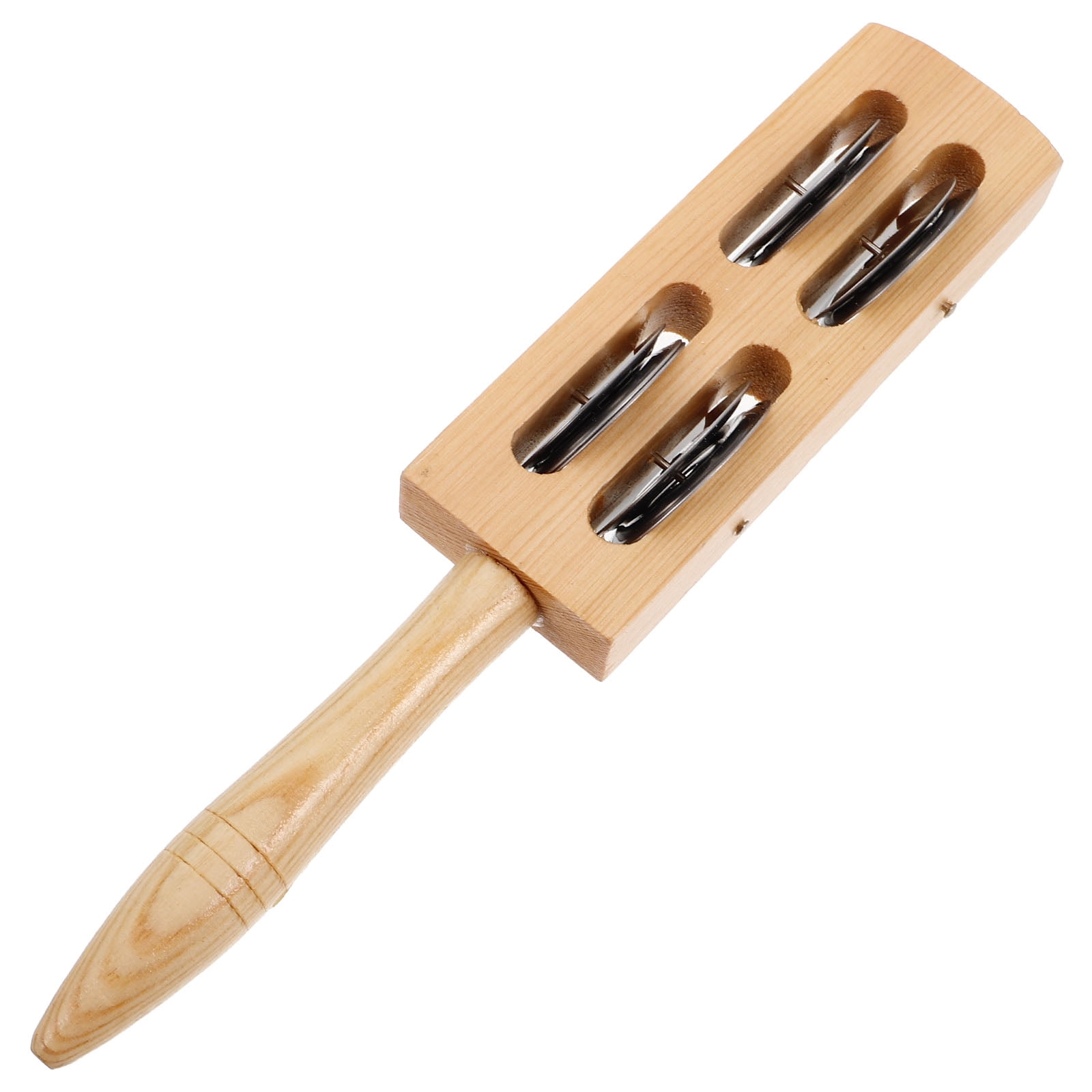 HOMEMAXS Wooden Jingle Hand Bells for Kids Khaki Musical Instruments ...