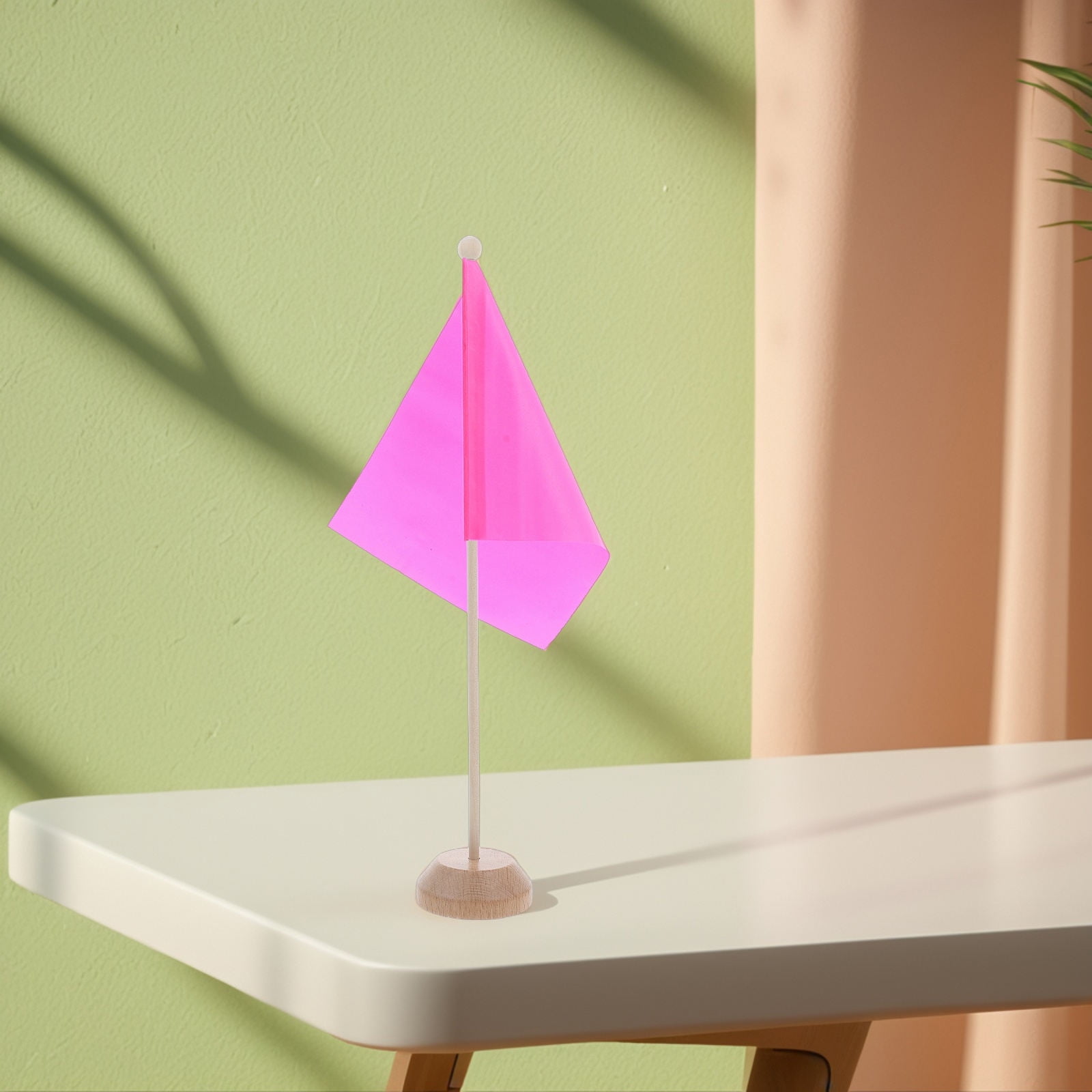 HOMEMAXS Wooden Mini Flag Holder Desk Stand Indoor Flag Pole Base ...