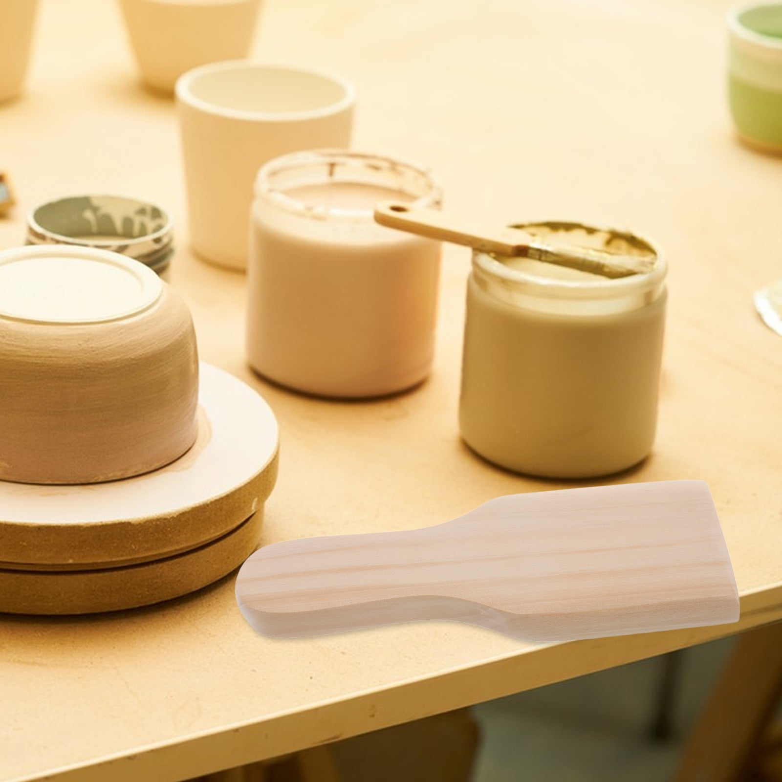 HOMEMAXS Wooden Paddle Pottery Carving Tools Clay Modeling Boards for ...