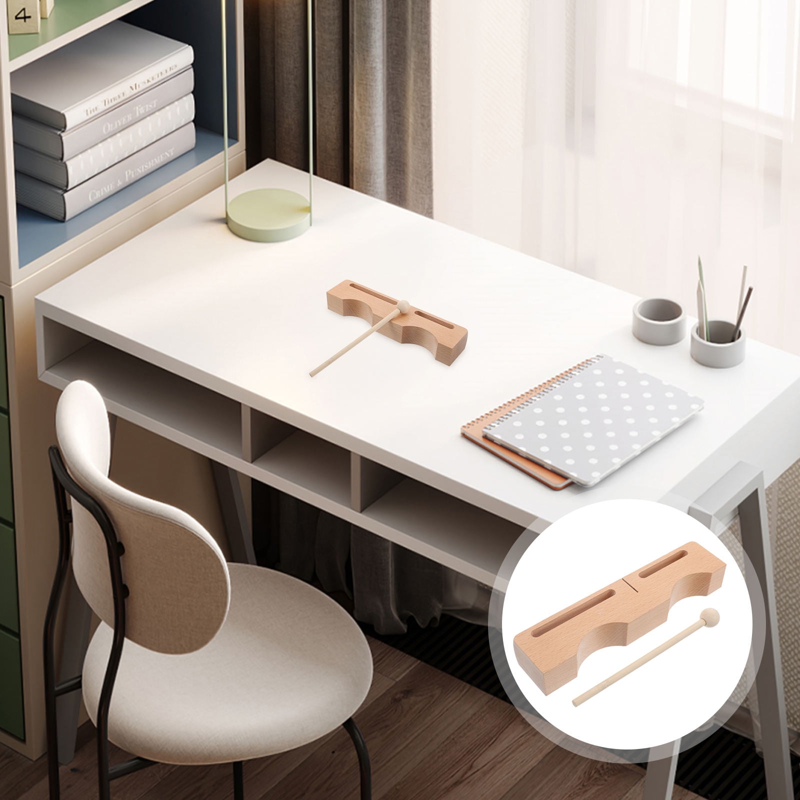 HOMEMAXS Wooden Percussion Block With Mallet Professional Rhythm ...