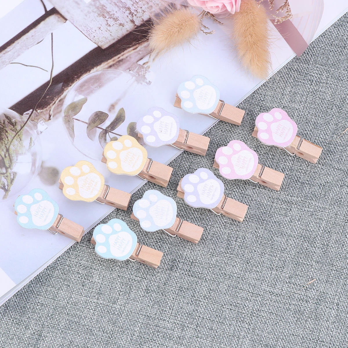 Wooden Photo Clips Assorted Color Heavy Duty Birch Craft Clips for ...