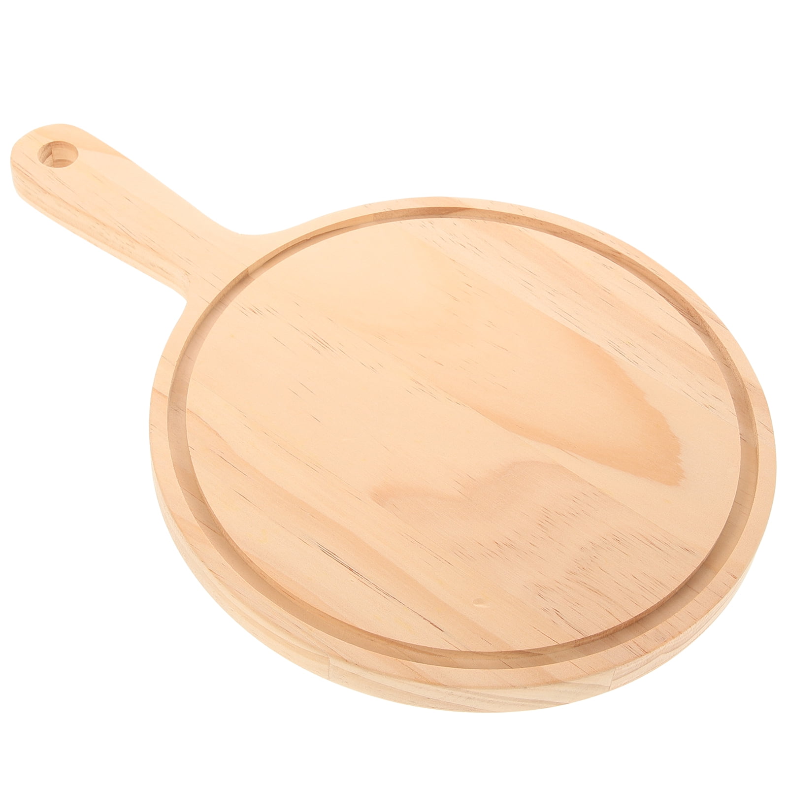HOMEMAXS Wooden Pizza Paddle Spatula Round Transfer Tray Charcuterie ...