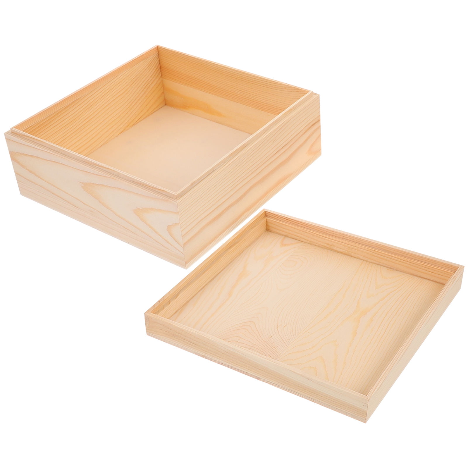 HOMEMAXS Wooden Storage Box for Craft and Jewelry Unpainted Small Boxes ...