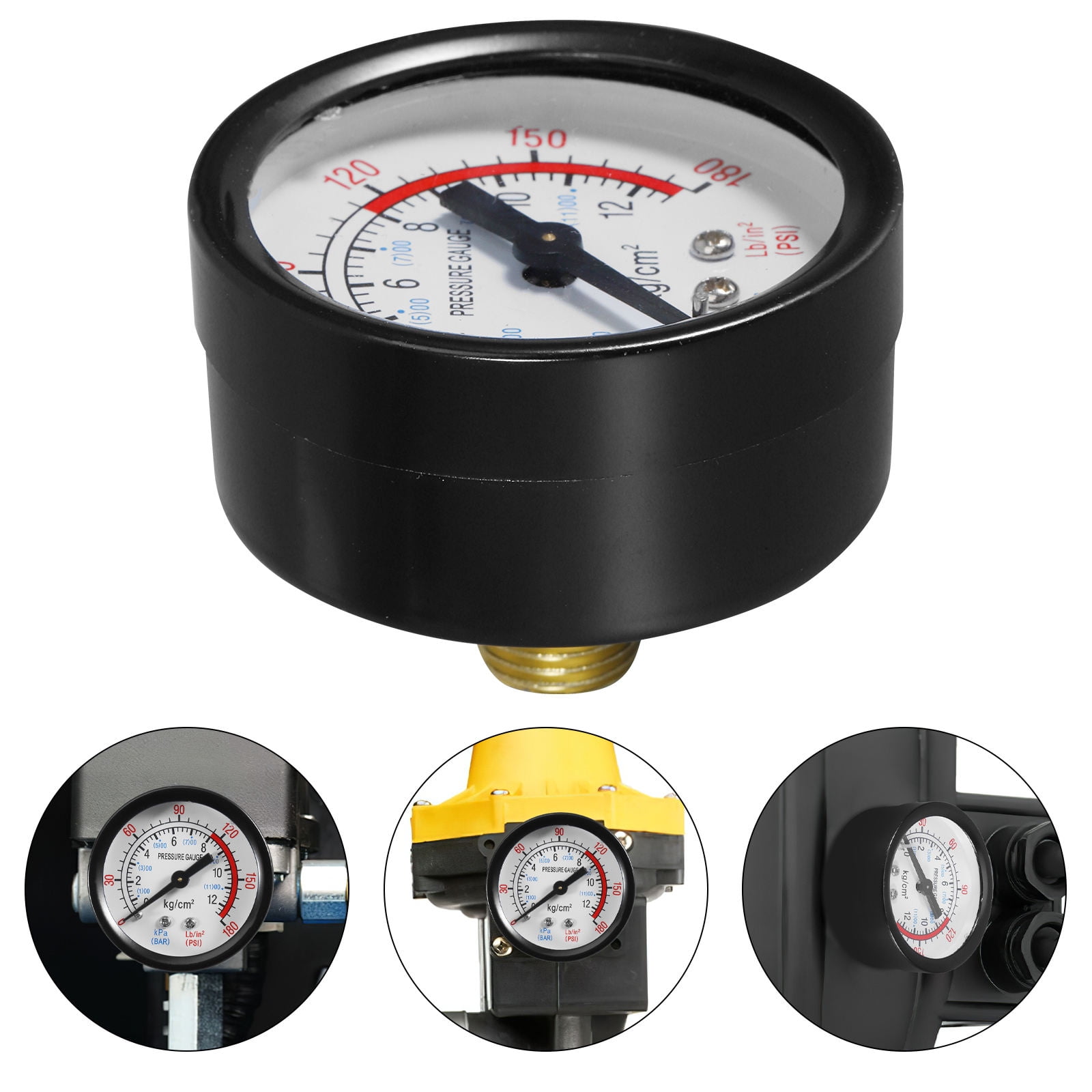 HOMEMAXS Worgeous 1 Set Air Compressor Pressure Gauge Meter Measure ...