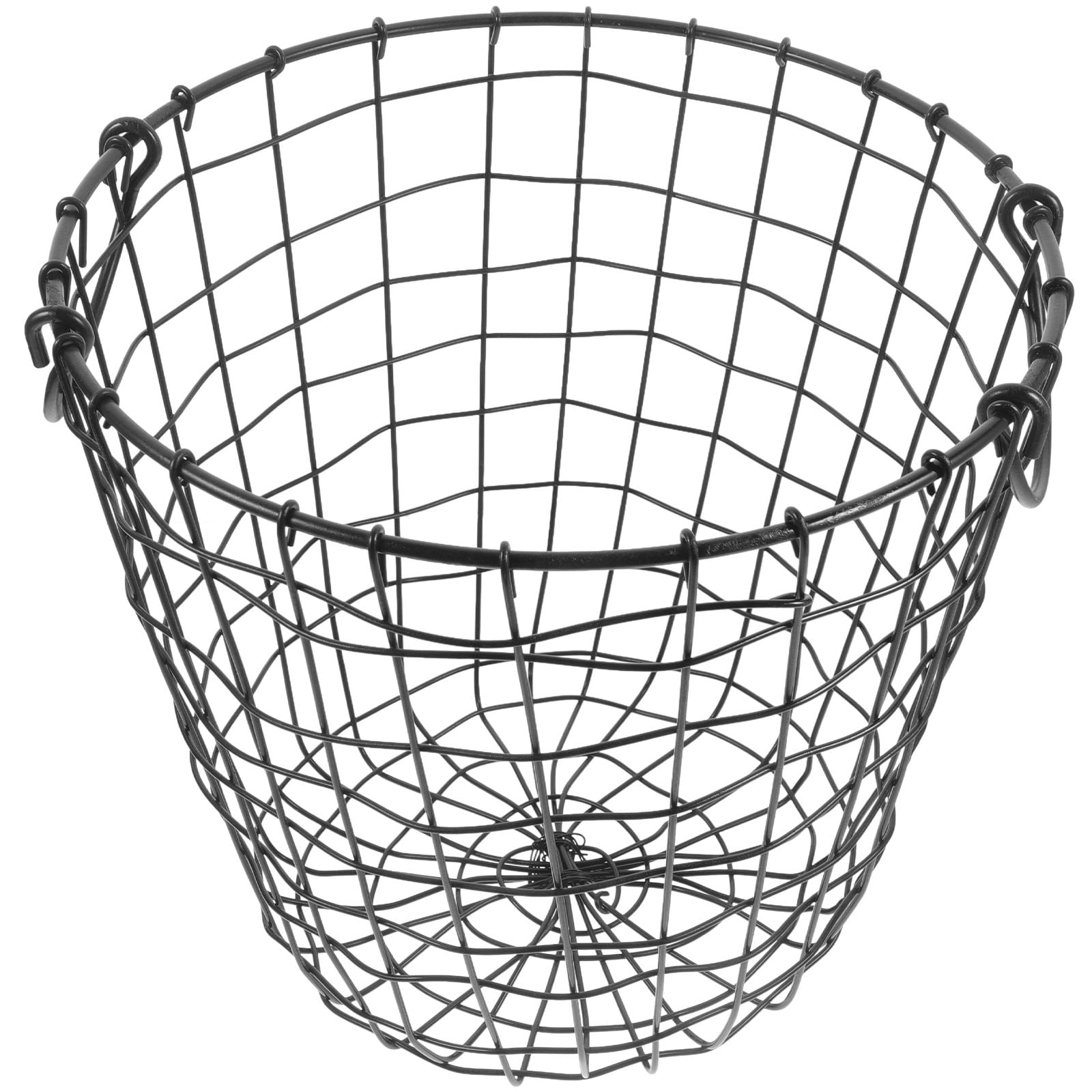 HOMEMAXS Wrought Iron Storage Basket Modern Woven Desk Baskets Black ...