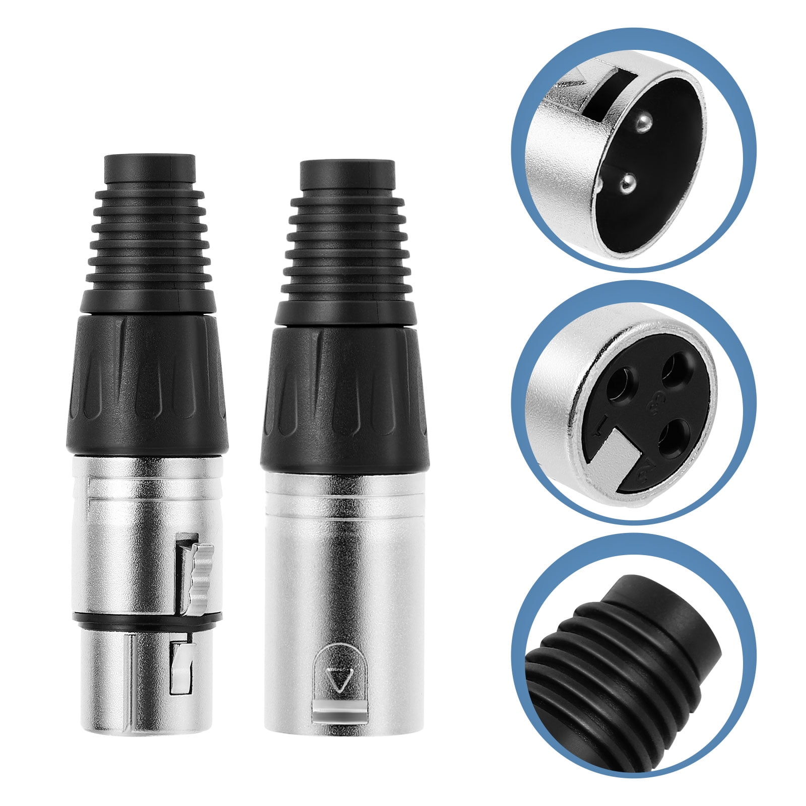 HOMEMAXS XLR Audio Socket Connector for Plugs Terminal Recording Black ...