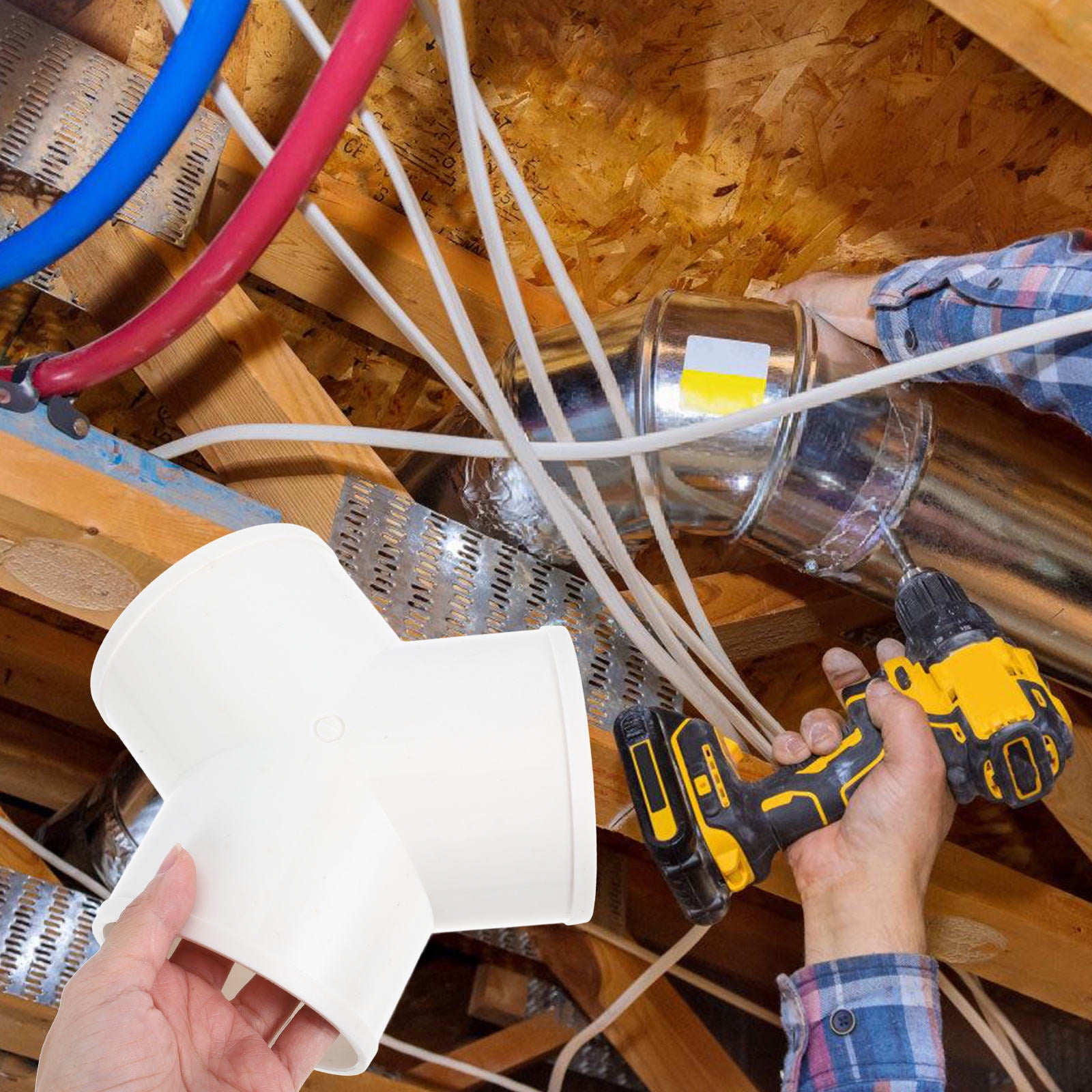 Y Duct Splitter For Pvc Exhaust Fan Dryer Vent Hose 3 Way Duct Hose ...