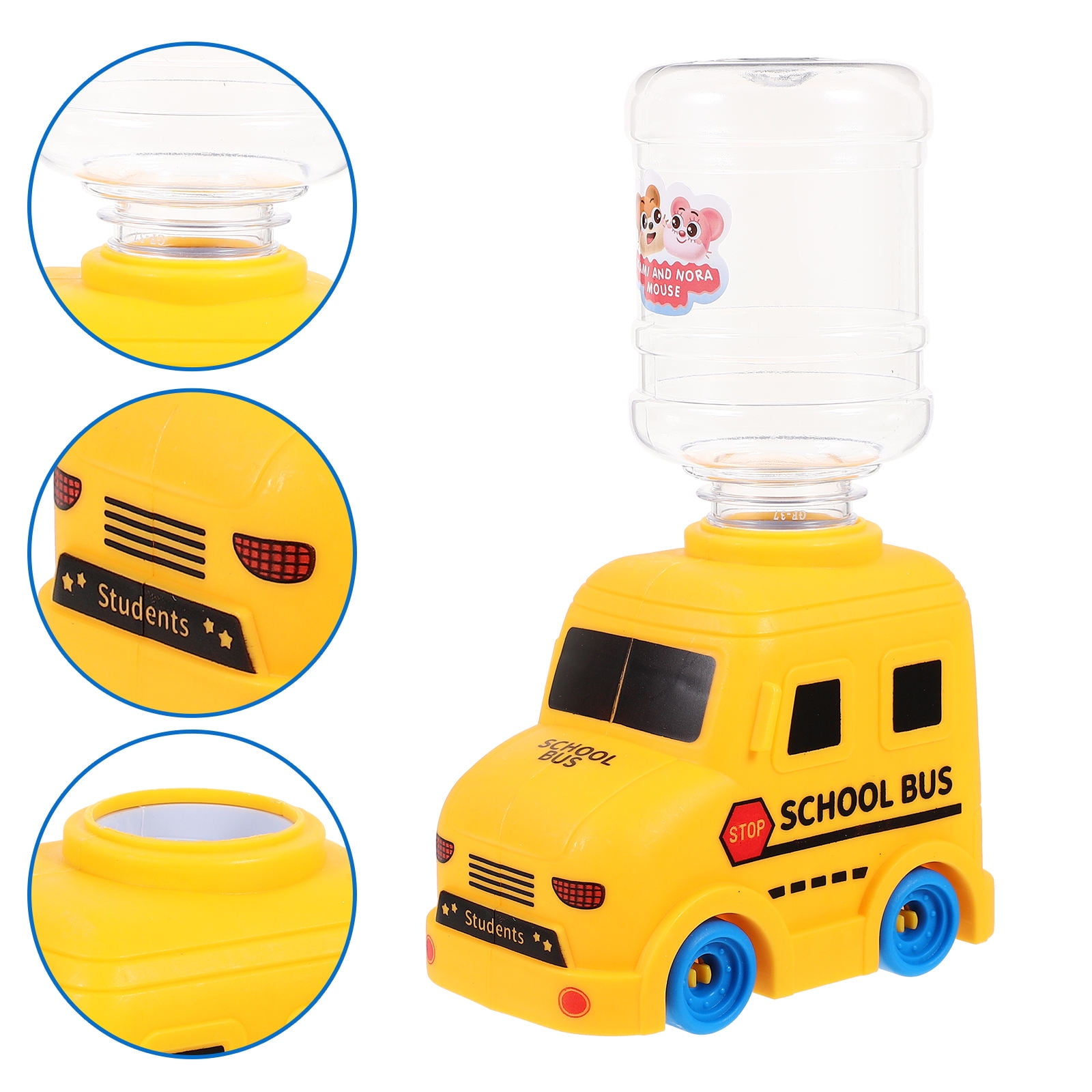 HOMEMAXS Yellow Plastic Mini Water Dispenser Toy for Kids School Bus ...