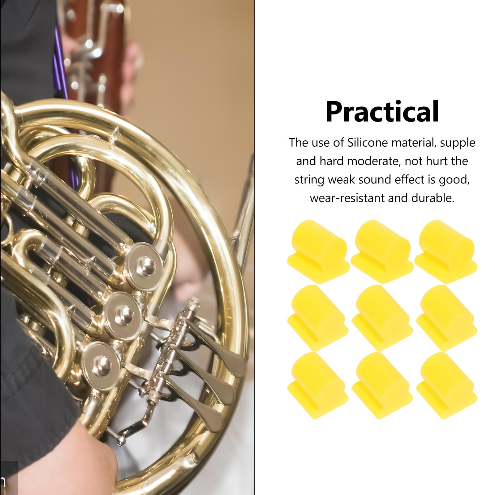 HOMEMAXS Yellow Silicone Instrument Bumper for Erhu Simple and Durable ...
