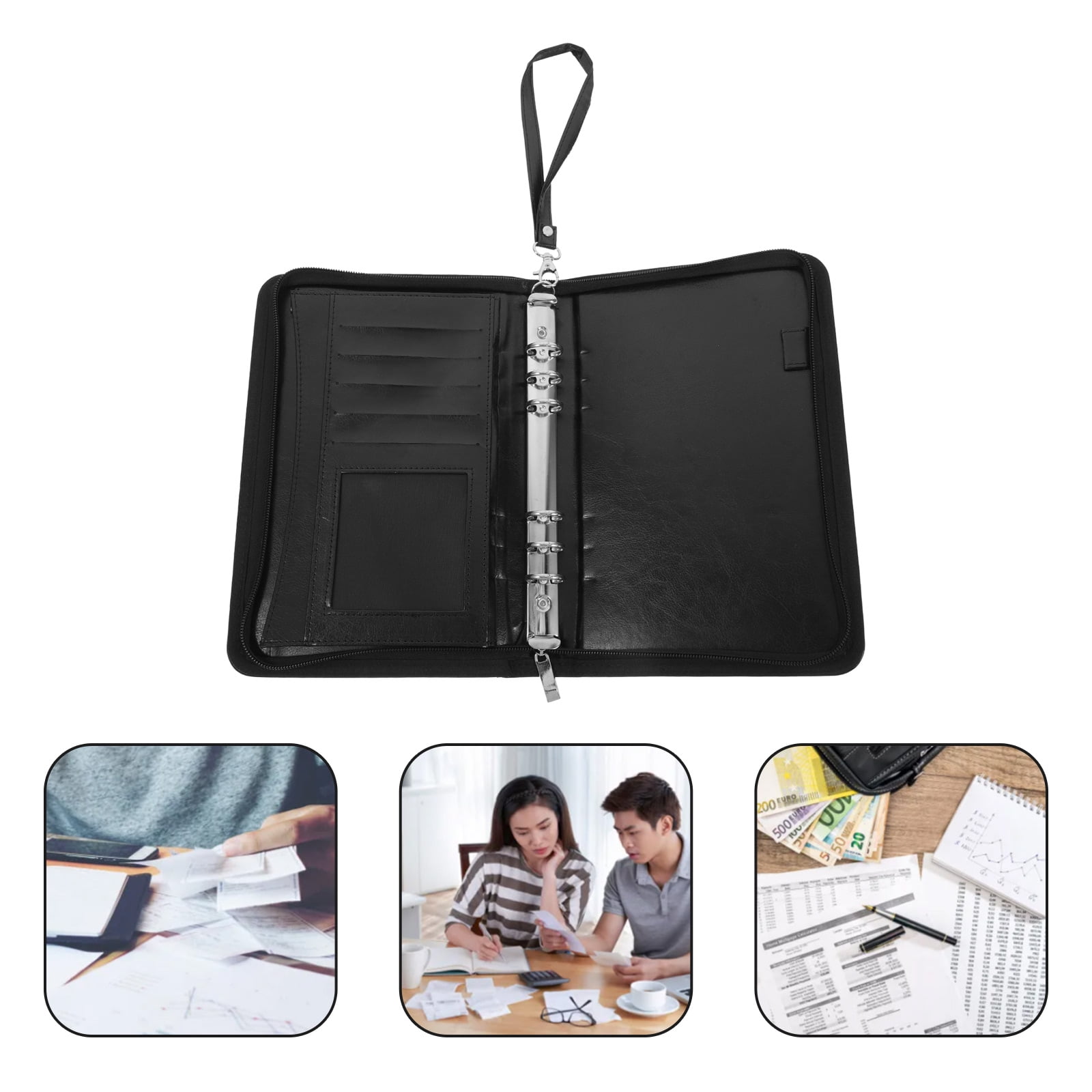 HOMEMAXS Zipper Portfolio Multi Functional Zippered Portfolio Organizer ...