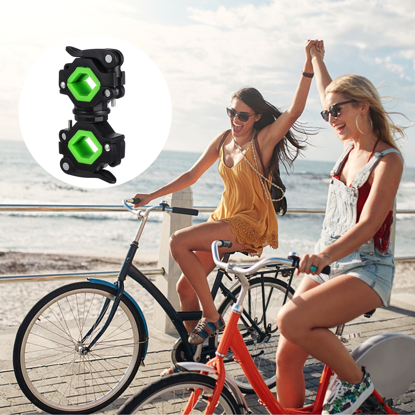 for Front Bike Light Stand Handlebar Flashlight Mount Clamp - Walmart.com