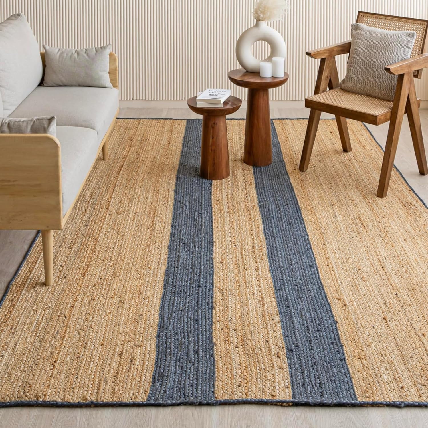 HOMEMONDE Jute Rug 8'x10' Rectangular Boho Home Decor Area Rug - Hand ...