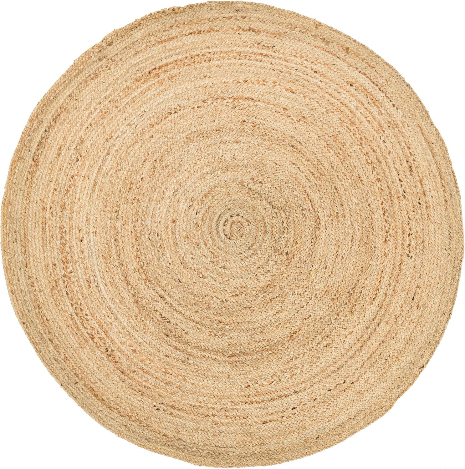 HOMEMONDE Natural Fiber Jute Round Rugs - 5 FT Braided Circle Area Rug ...