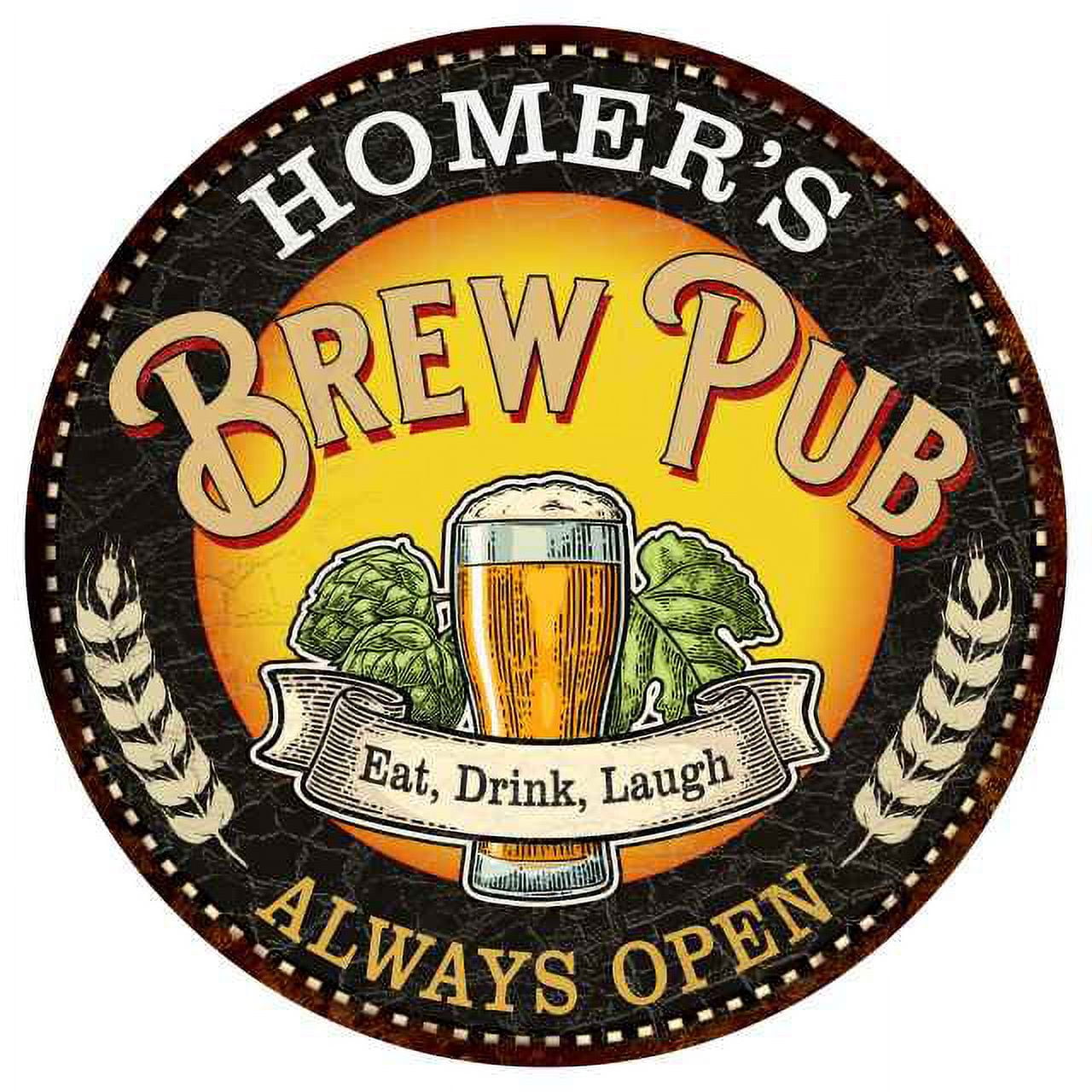 HOMER'S Beer Pub Man Cave Metal Sign Home Wall Decor 14 inch Round ...