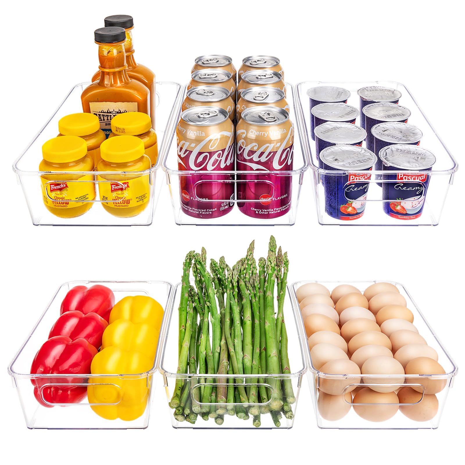 HOMER Set of 6 Refrigerator Organizer Bins, Pantry Organization and ...