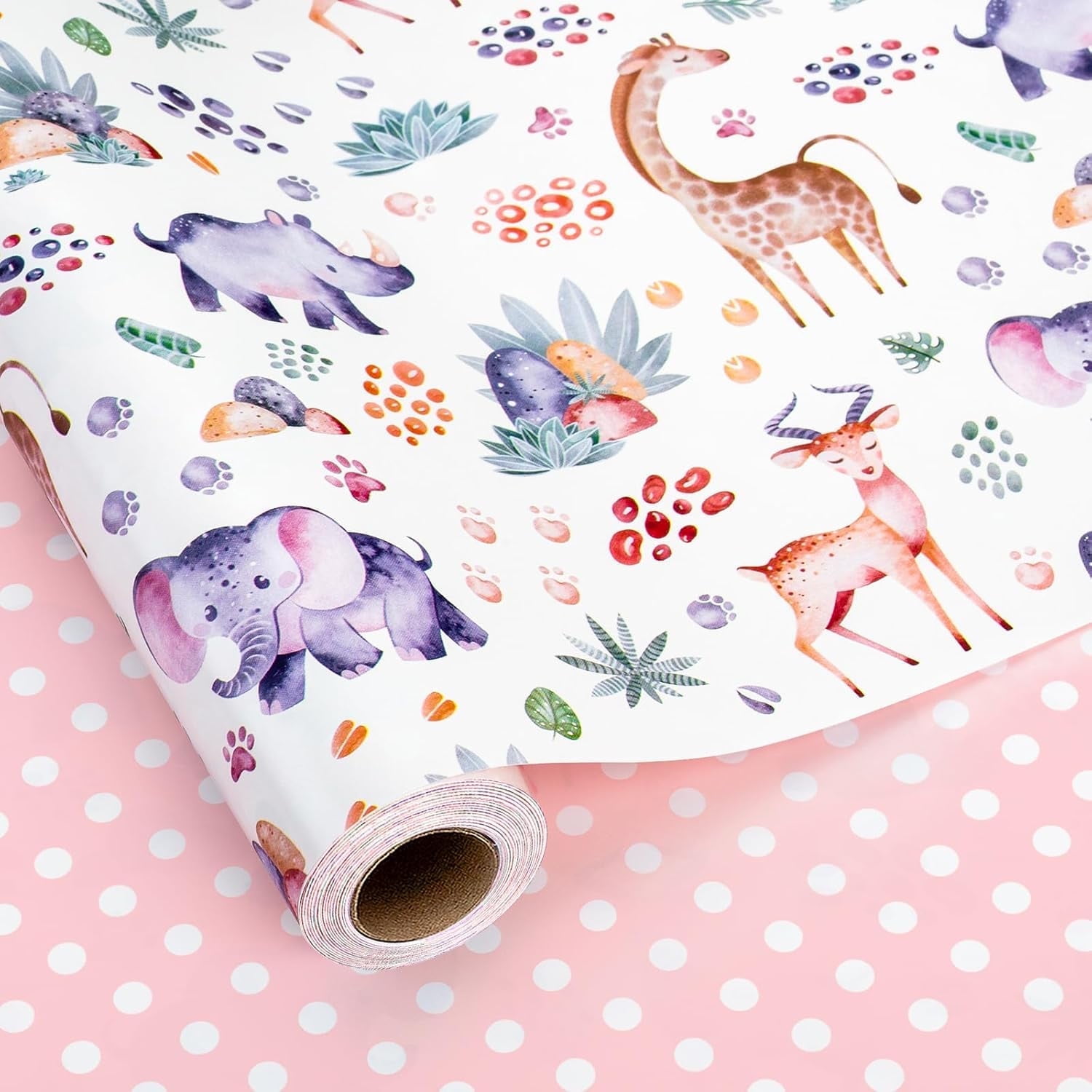 HOMERAL Baby Shower Wrapping Paper, Reversible Baby Gift Wrapping Paper ...