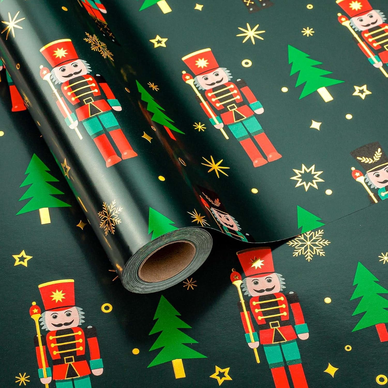 HOMERAL Christmas Wrapping Paper Roll - 17 Inch X 33Feet - Green ...