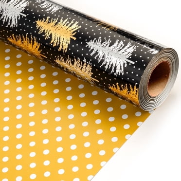 HOMERAL Christmas Wrapping Paper Roll - Red Gift Wrap with Christmas ...