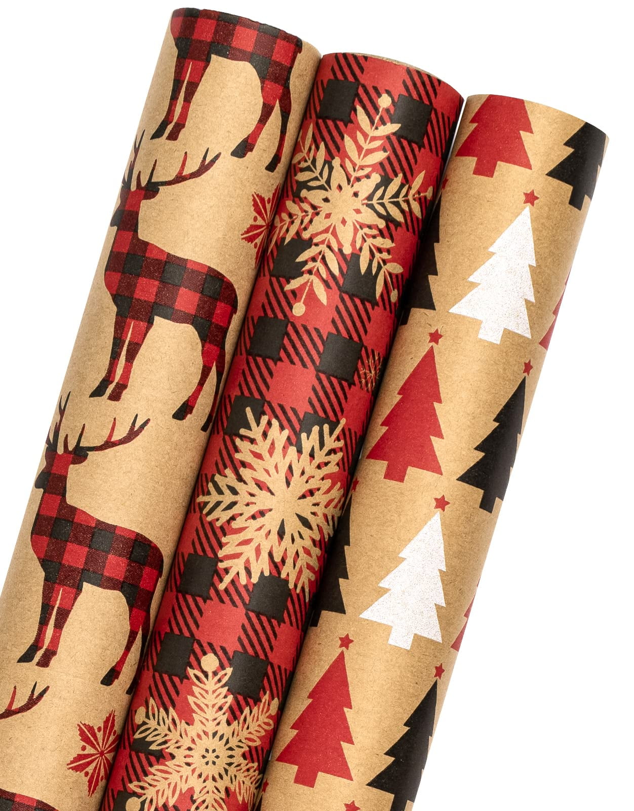 HOMERAL Christmas Wrapping Paper Roll Set- 17 X 120 in Per Roll(42.5 sq ...