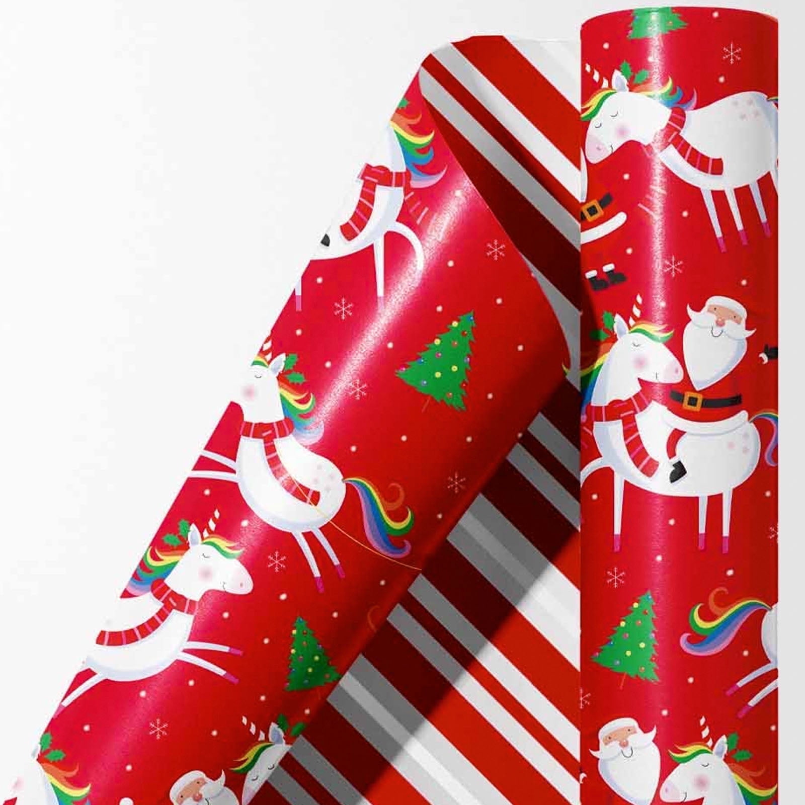 HOMERAL Christmas Wrapping Paper Roll - Red Gift Wrap with Christmas ...