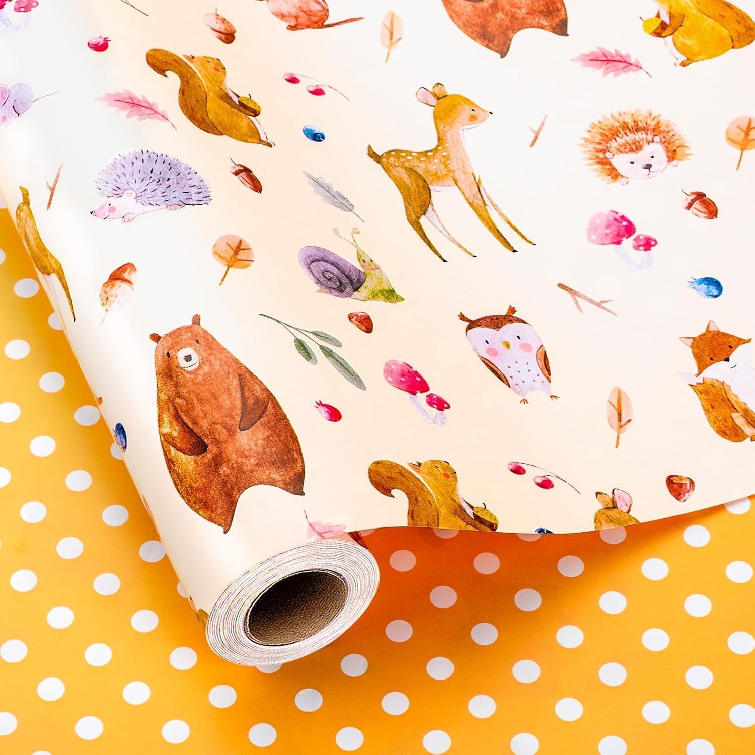 HOMERAL Baby Shower Wrapping Paper Neutral, Woodland Animal Wrapping ...
