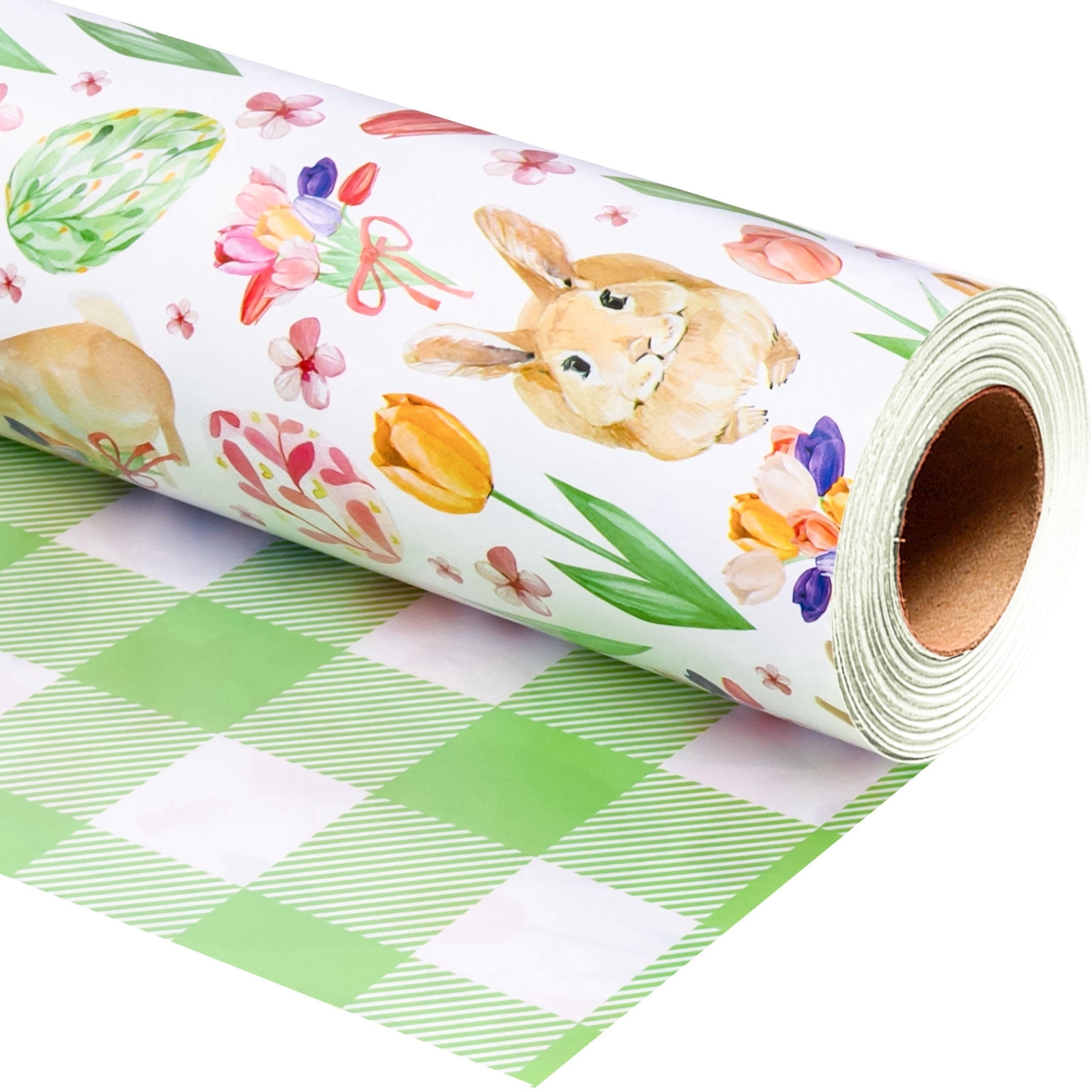 HOMERAL Easter Wrapping Paper Roll - 17 Inch X 33 Feet - Green Gift ...