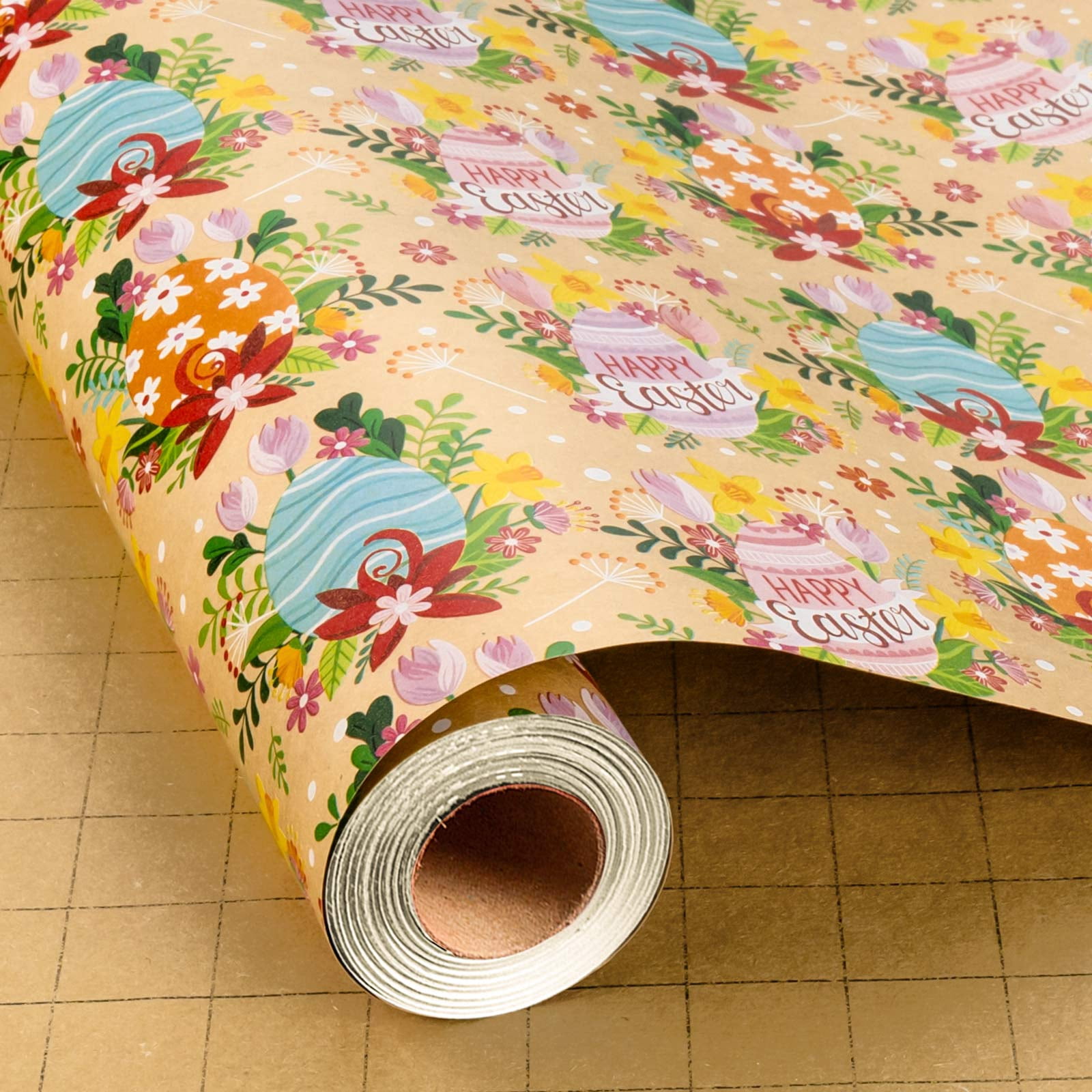 HOMERAL Easter Wrapping Paper Roll - 17 Inch X 33 Feet - Kraft Gift ...