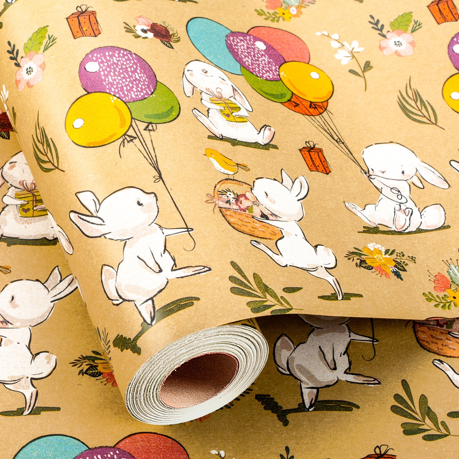 HOMERAL Easter Wrapping Paper Roll - 17 Inch X 33 Feet - Kraft Gift ...