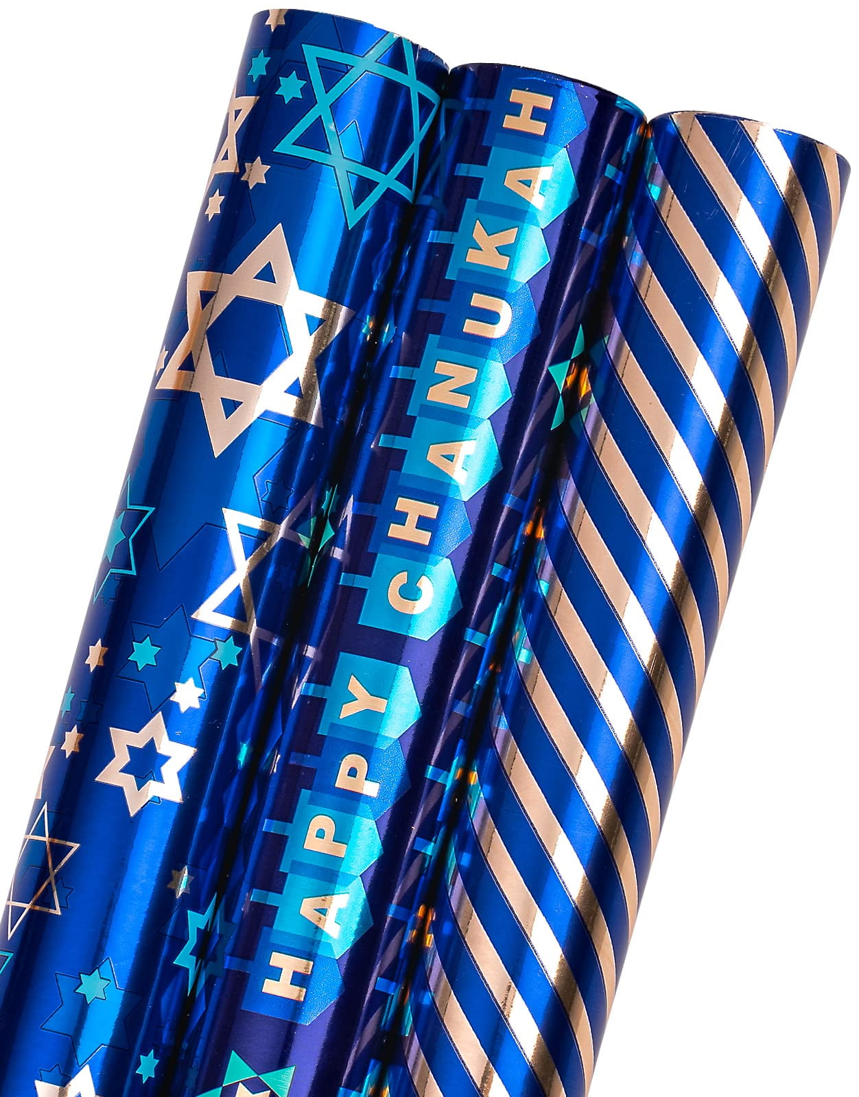 HOMERAL Hanukkah Wrapping Paper Roll Set- 17 X 120 in Per Roll(42.5 sq ...