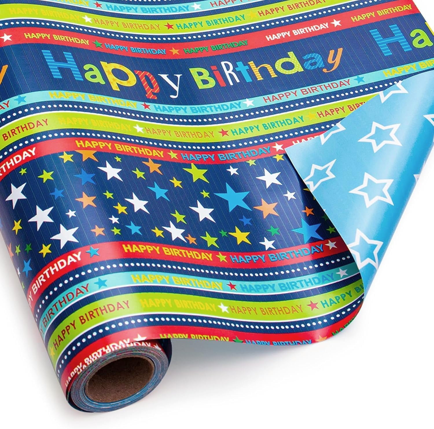 HOMERAL Reversible Birthday Wrapping Paper for Boys Girls Kids Adults ...