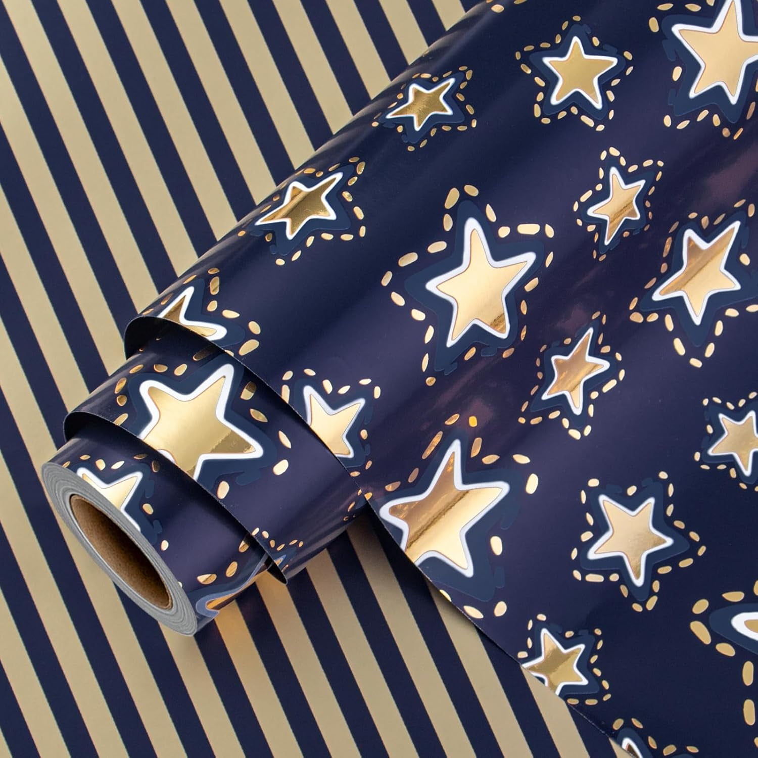 HOMERAL Reversible Gift Wrapping Paper Mini Roll, 17 Inches x 32.8 Feet ...