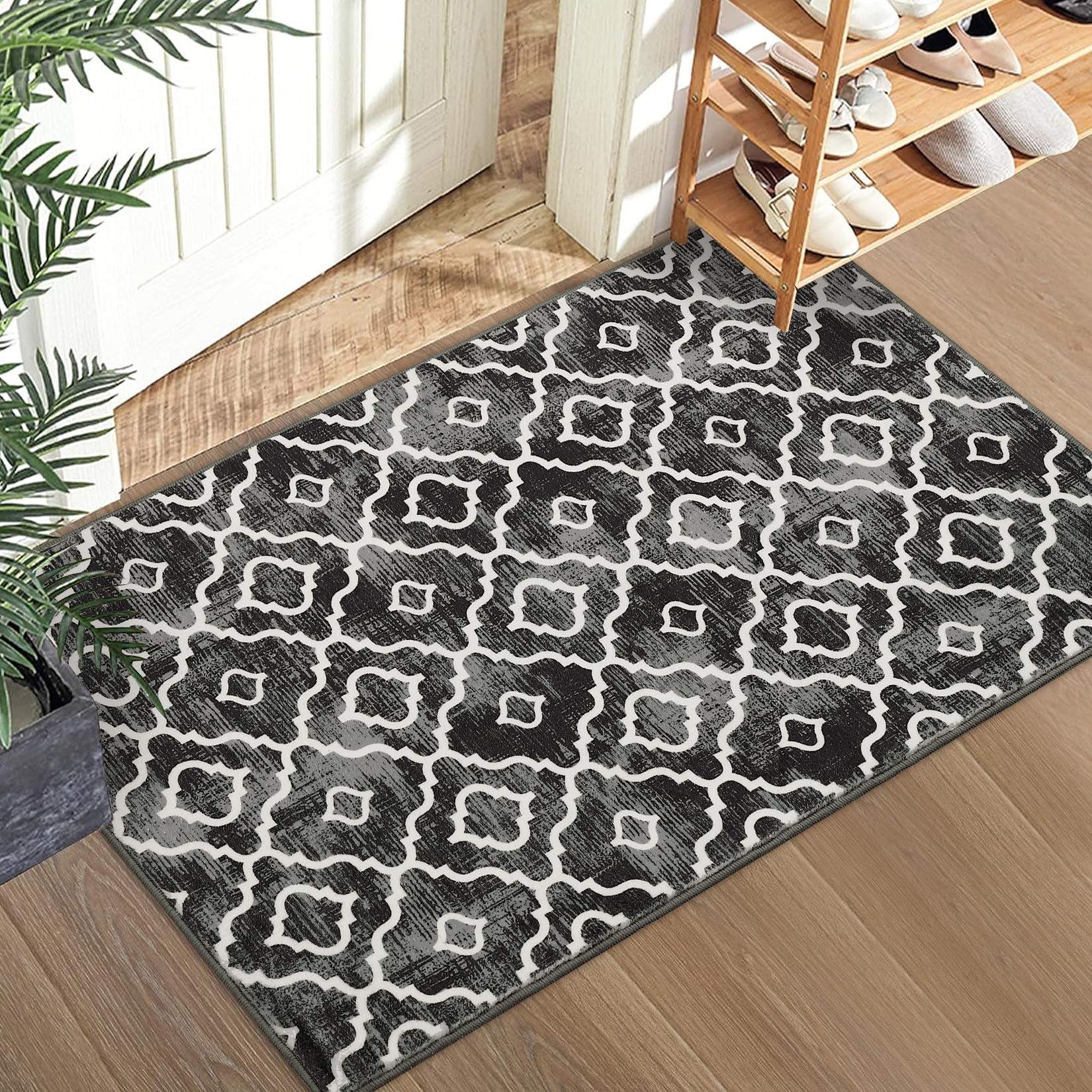 HOMERRY 2' x 3' Entryway Area Rug Modern Moroccan Patterns Small Accent ...