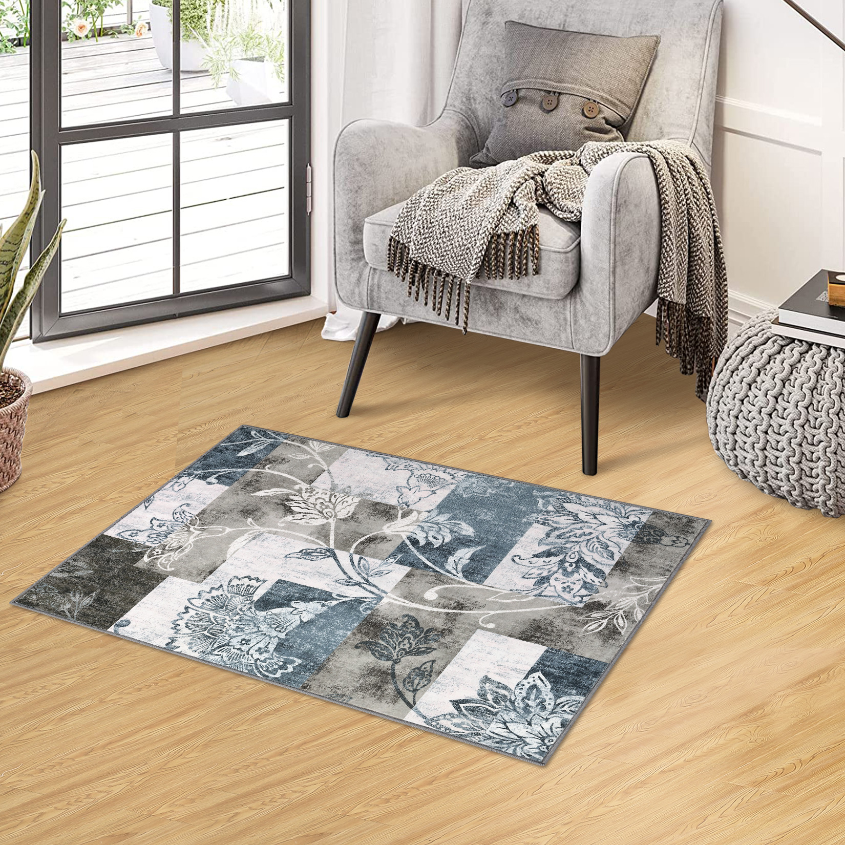 HOMERRY 2' x 3' Entryway Area Rug for Living Room Modern Patchwork ...