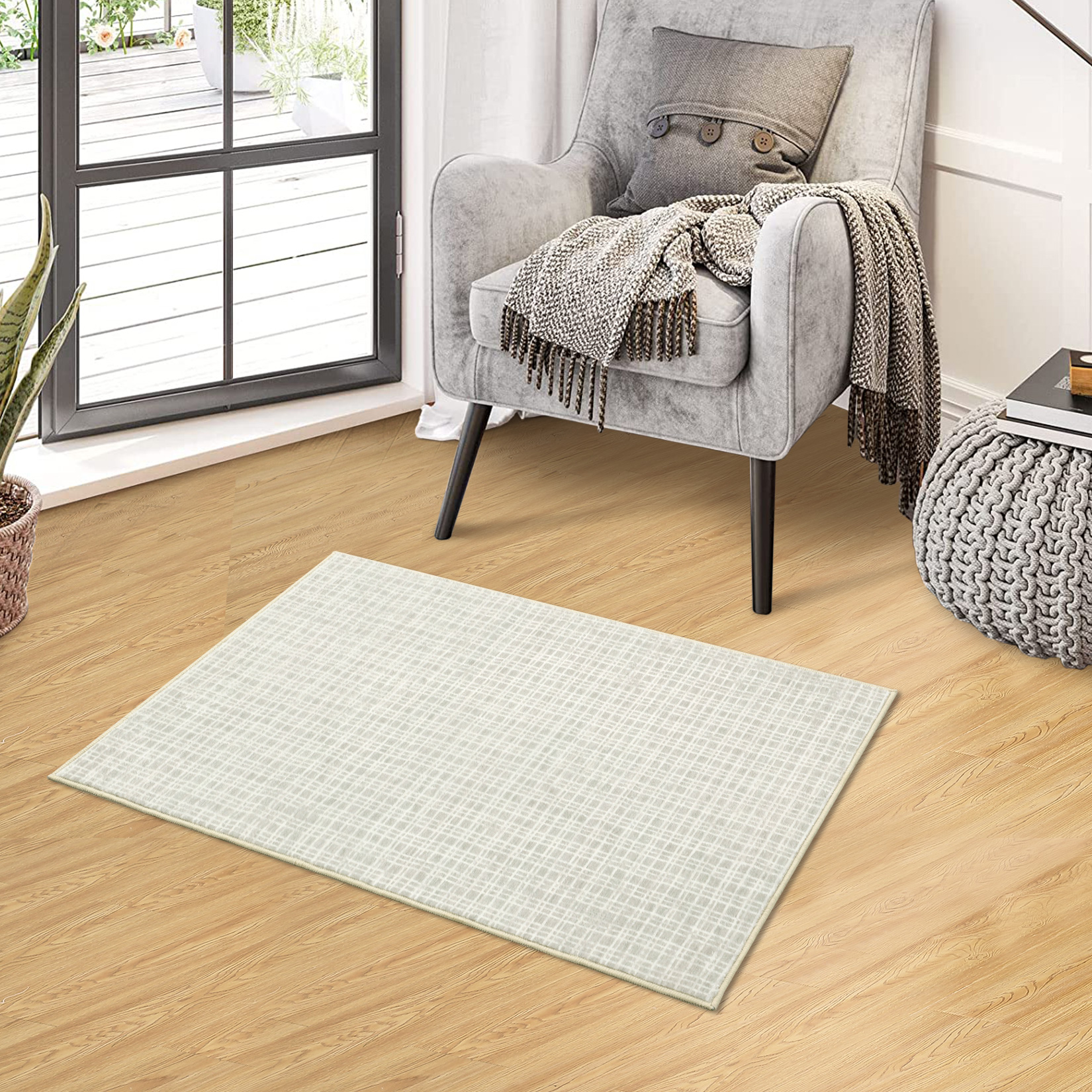 HOMERRY 2' x 3' Entryway Area Rug for Living Room Modern Plaid Small ...