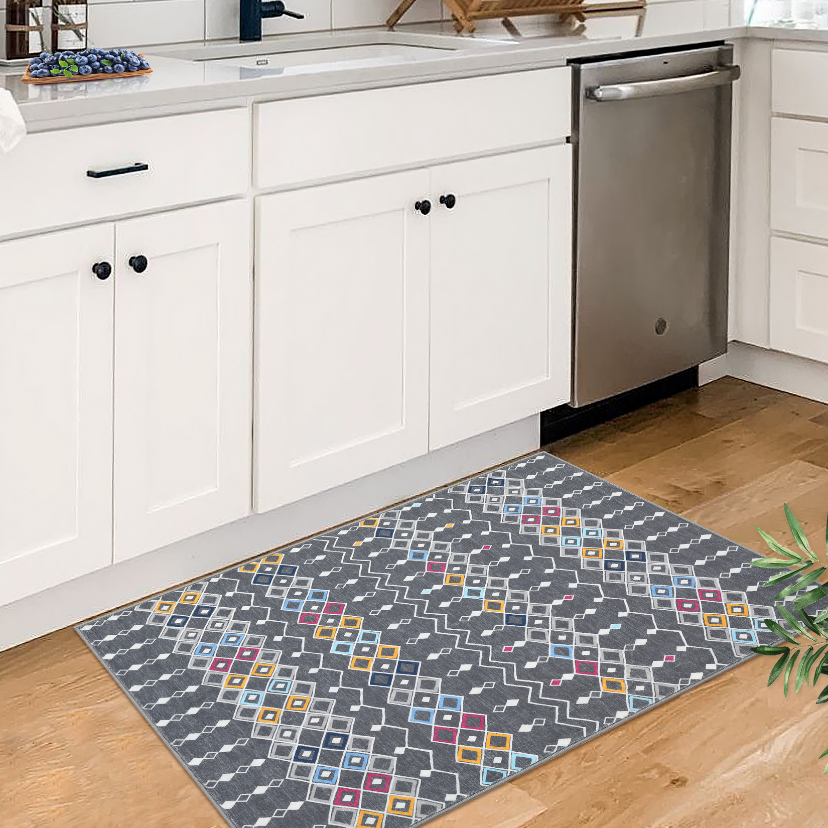 HOMERRY 2' x 3' Entryway Area Rug for Living Room Moroccan Geometric ...