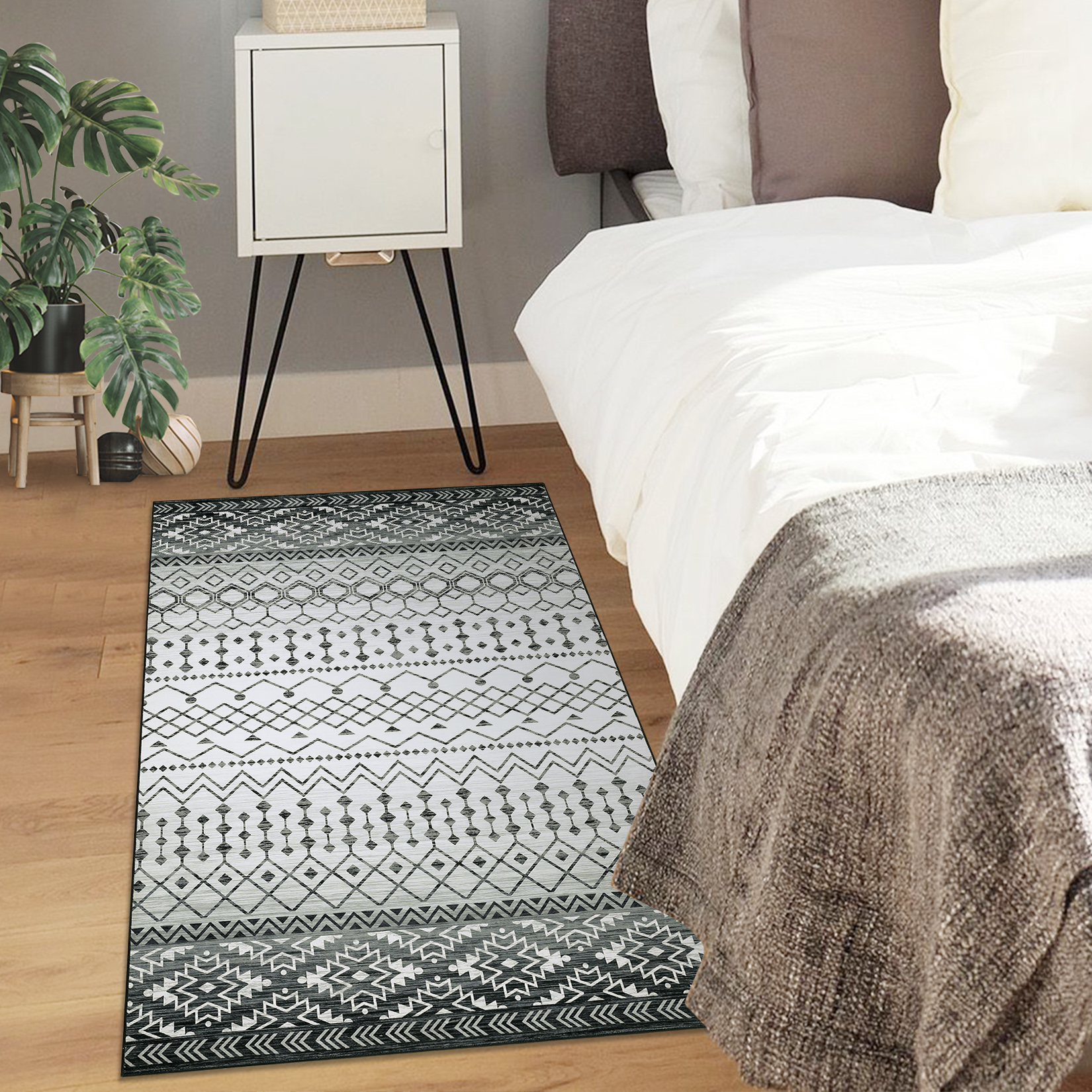 HOMERRY 2' x 3' Entryway Rug for Living Room Distressed Boho Geometric ...