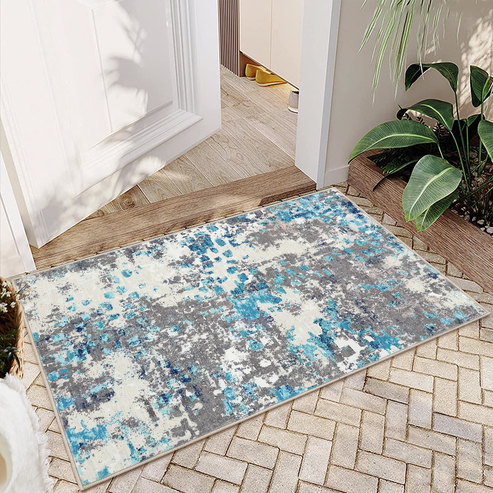 HOMERRY 2' x 3' Washable Entryway Rugs for Living Room Boho Abstract ...