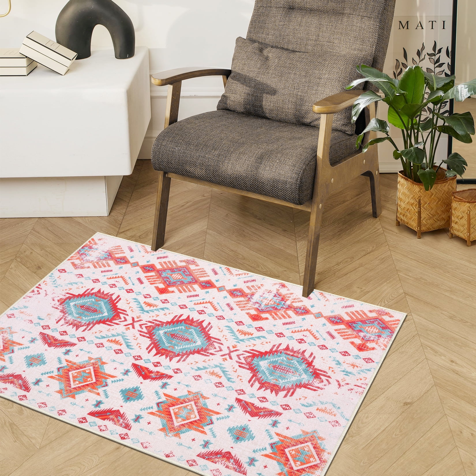 HOMERRY 2' x 3' Washable Entryway Rugs for Living Room Boho Geometric ...