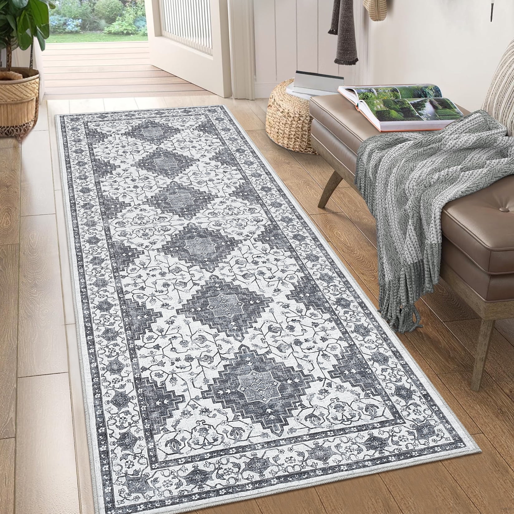 HOMERRY 2' x 6' Area Rug for Living Room Boho Vintage Rug Non Slip ...